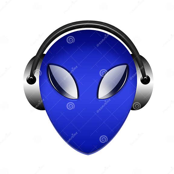 Headphone alien sign stock illustration. Illustration of alien - 9227301