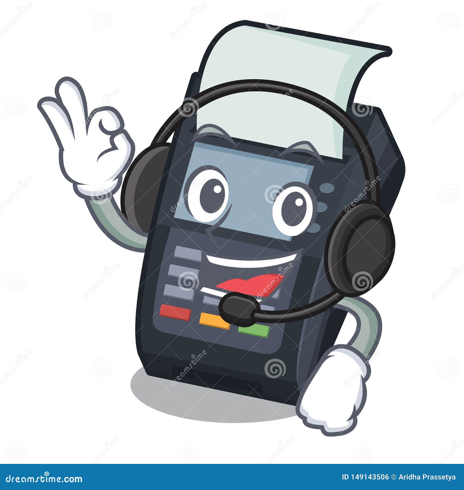 With Headphone EDC Machine on the Character Cardboard Stock Vector ...