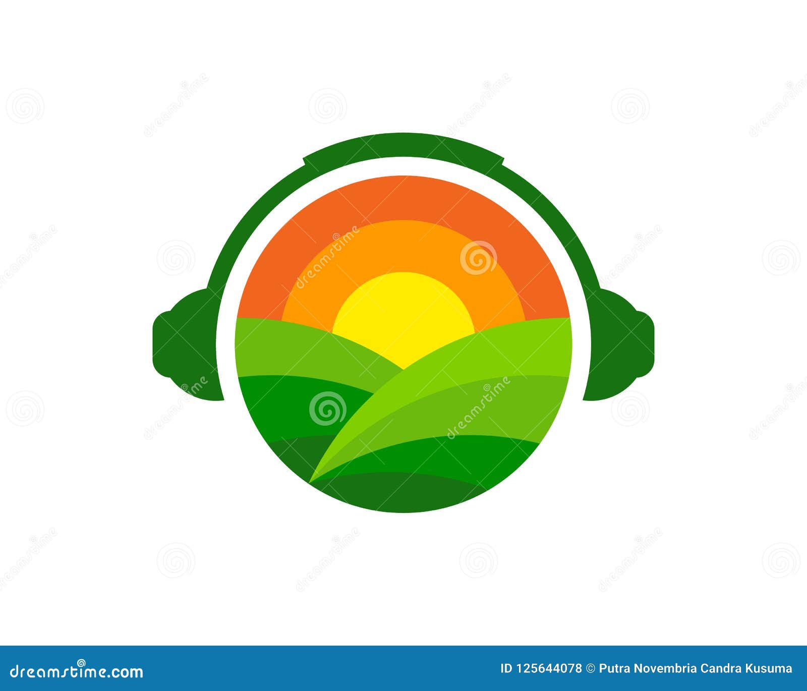 Headphone Farm Logo Icon Design Stock Vector - Illustration of barn ...
