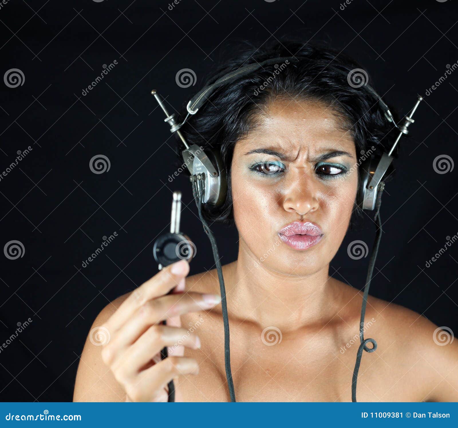 Headphone girl stock image. Image of party, equipment - 11009381
