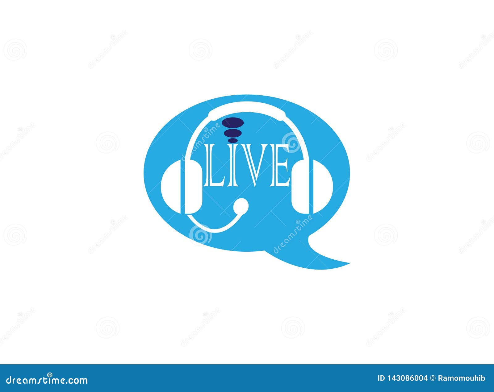 Headphone or Headset Inside Chat Communication Symbol and Customer Live ...