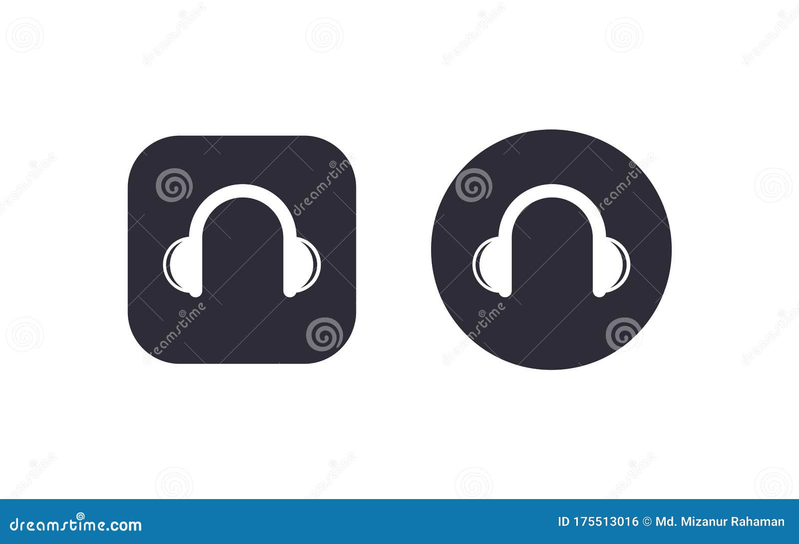 Headphone Icon Button Vector Illustration Scalable Vector Design Stock ...