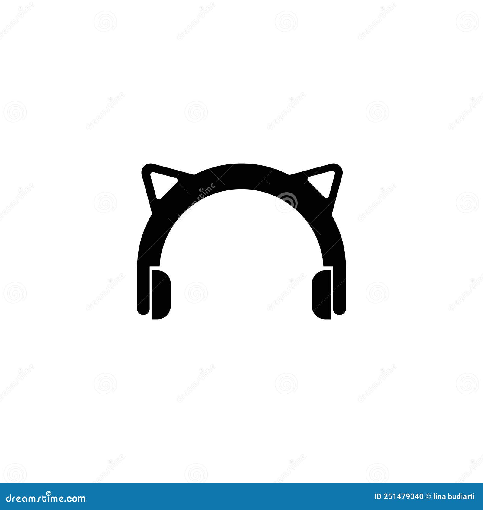 Headphone icon stock vector. Illustration of help, call - 251479040