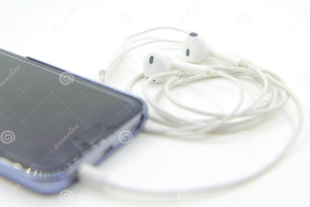 Headphone Jack with Mobile Phone Stock Image - Image of connector ...