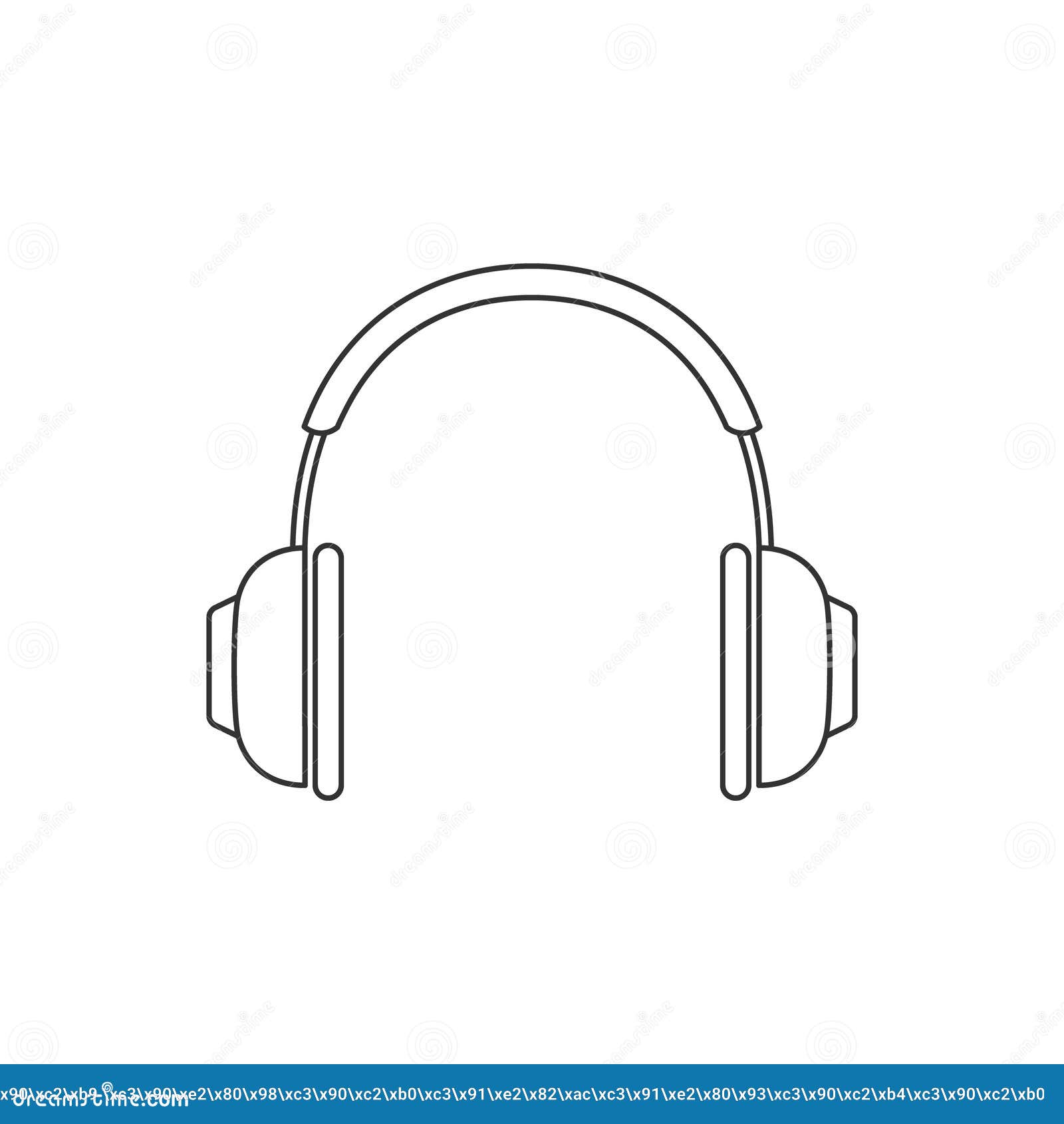 Headphone Line Icon. Wireless Symbol Linear Vector Illustration Stock ...