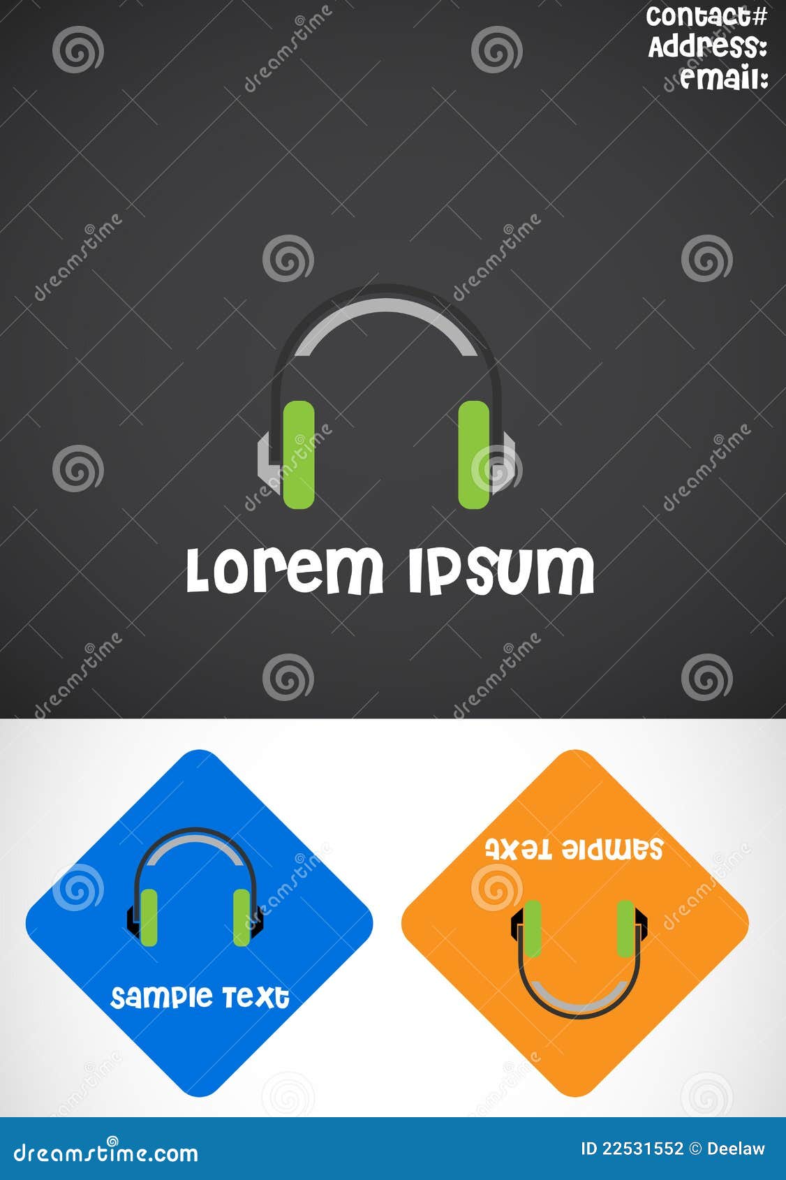 Headphone Logo stock vector. Illustration of audio, music - 22531552