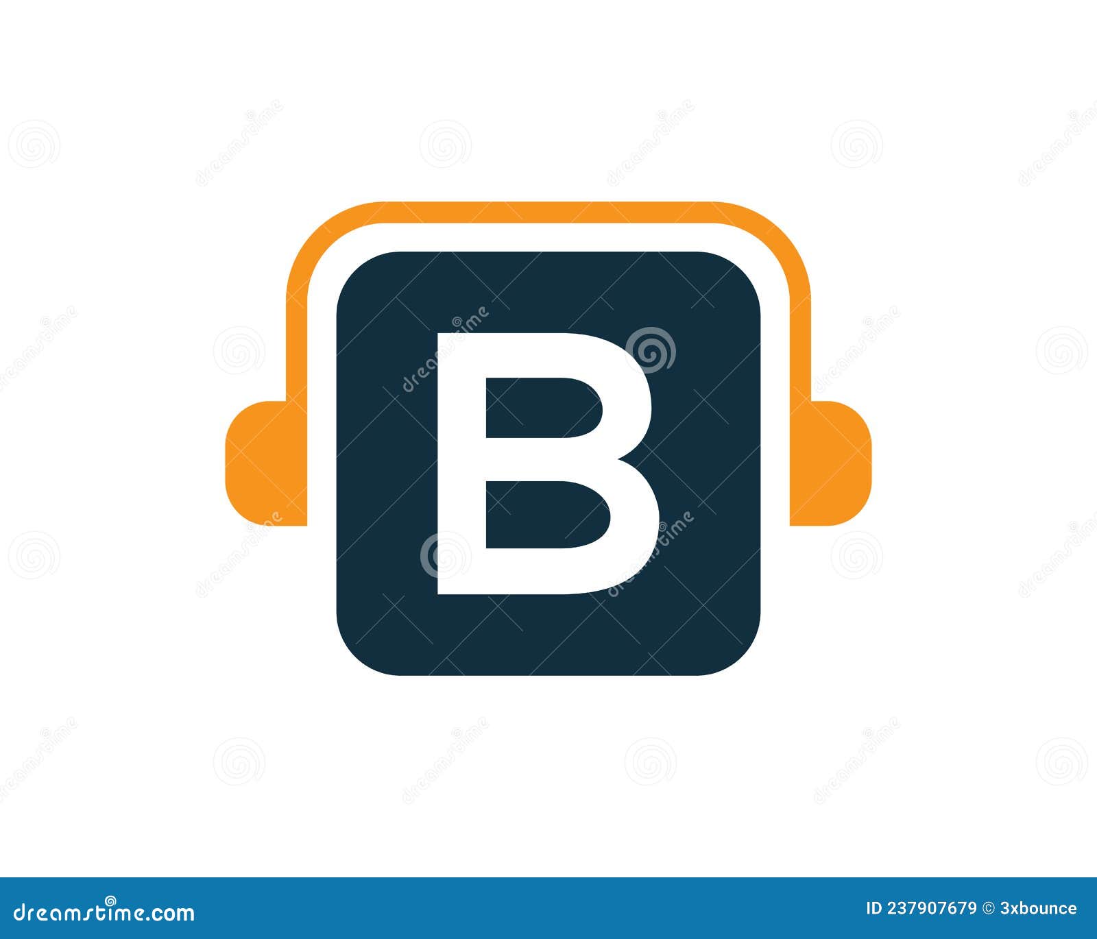 Headphone Logo on B Letter. Letter B Music Logo Design Template Stock ...