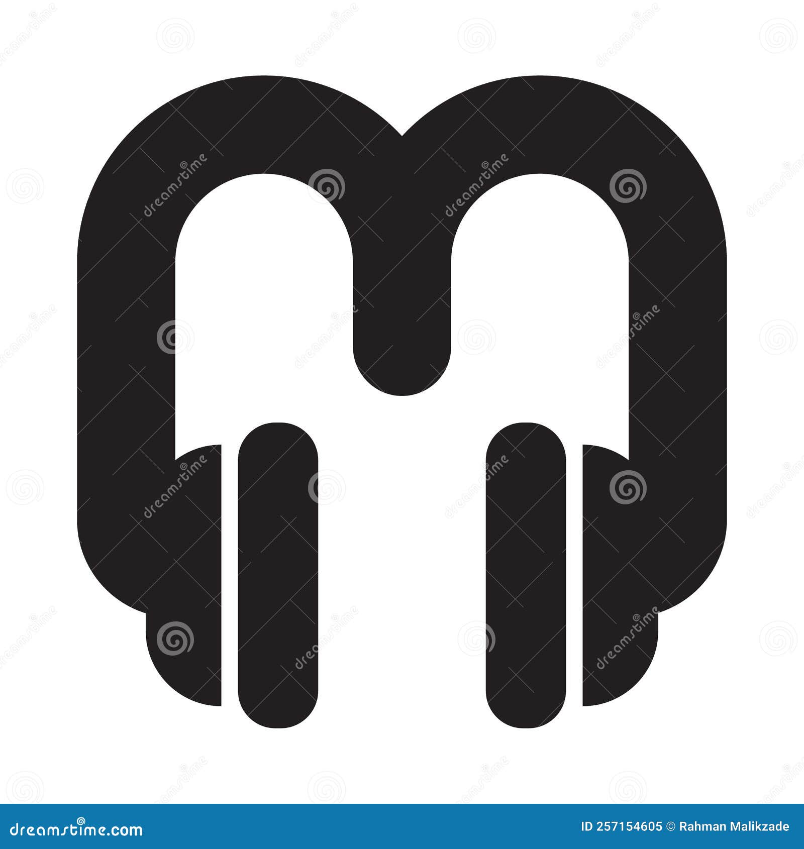 Headphone M Logo, Music Logo Vector Illustration Stock Vector ...