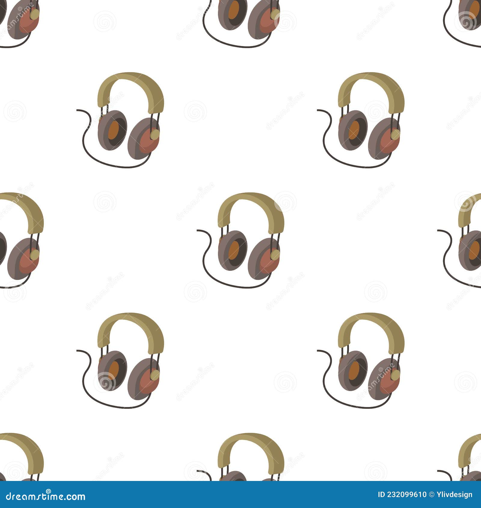 Headphone Pattern Seamless Vector Stock Illustration - Illustration of ...