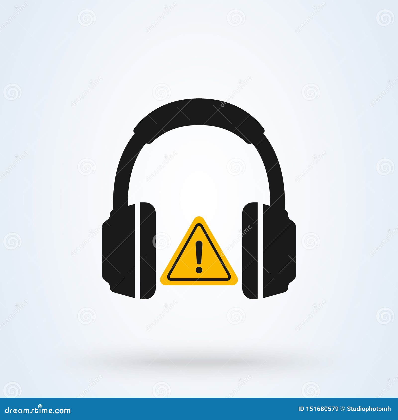 Headphone Simple Vector Modern Icon. Ear Protection Sign, Mandatory ...