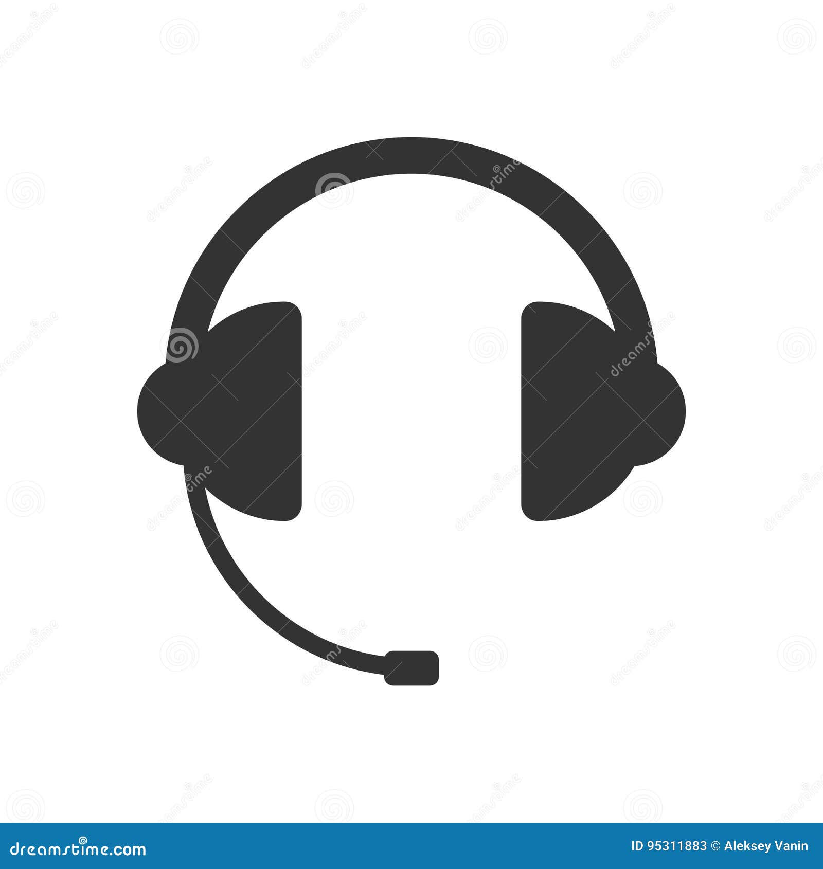 Headphone for Support or Service Icon Isolated on White Stock Vector ...