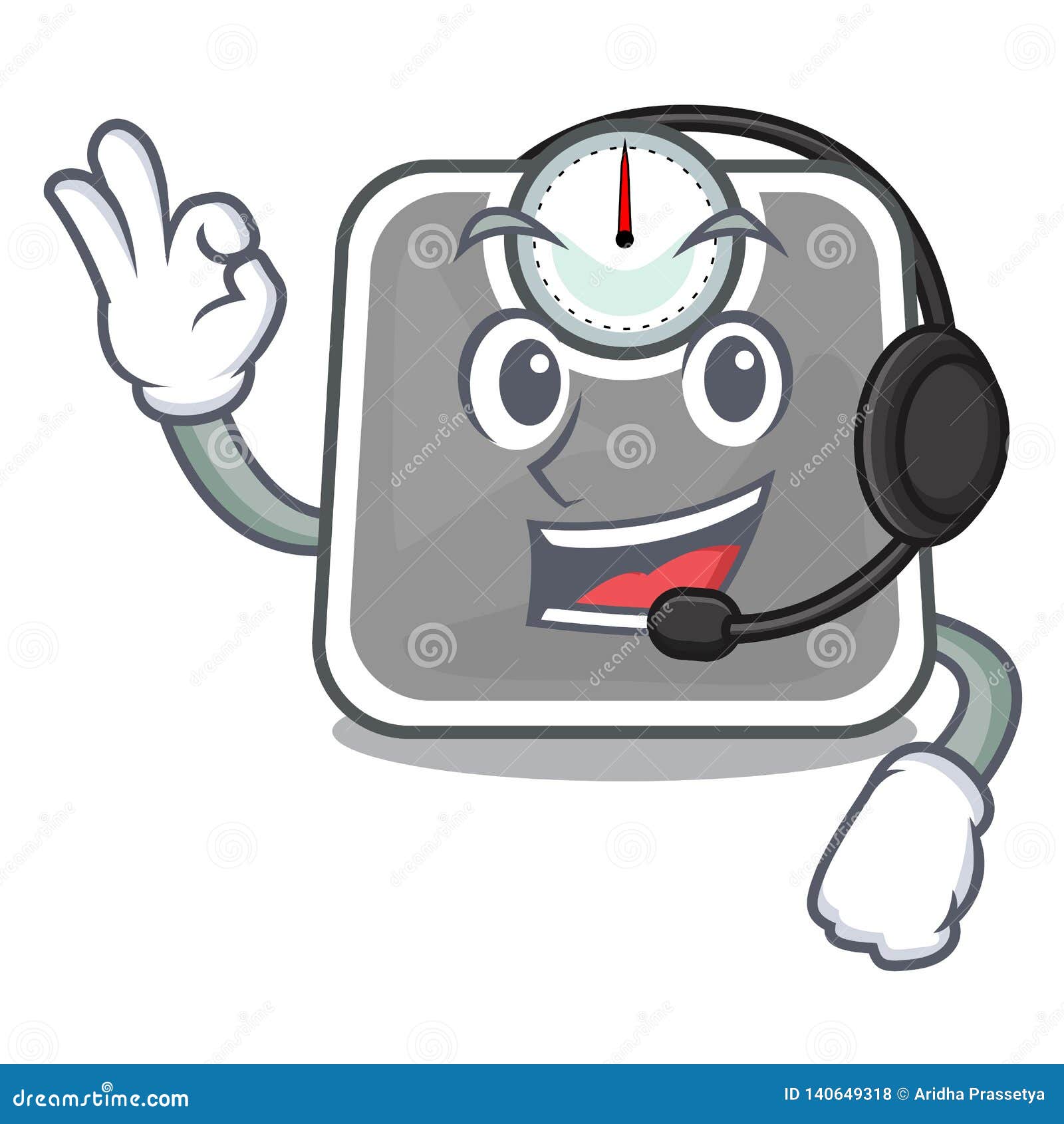 With Headphone Weight Scala Isolated with in Cartoons Stock Vector ...