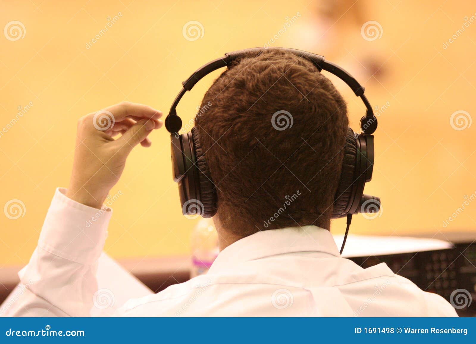 Headphones stock photo. Image of newscaster, announcer - 1691498