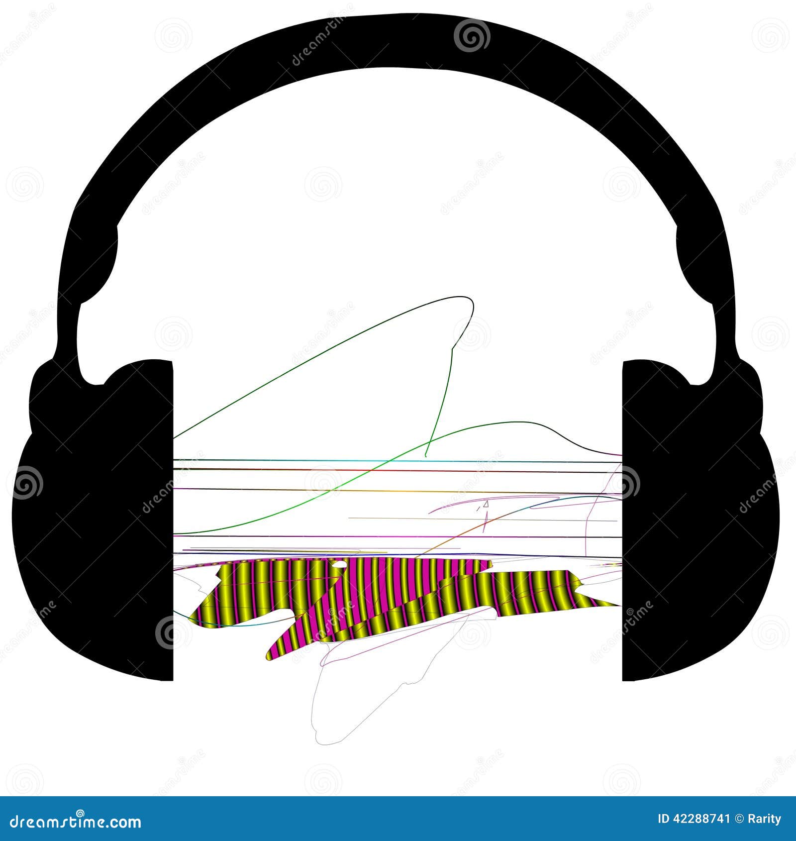 Headphones abstract music stock illustration. Illustration of colorful ...