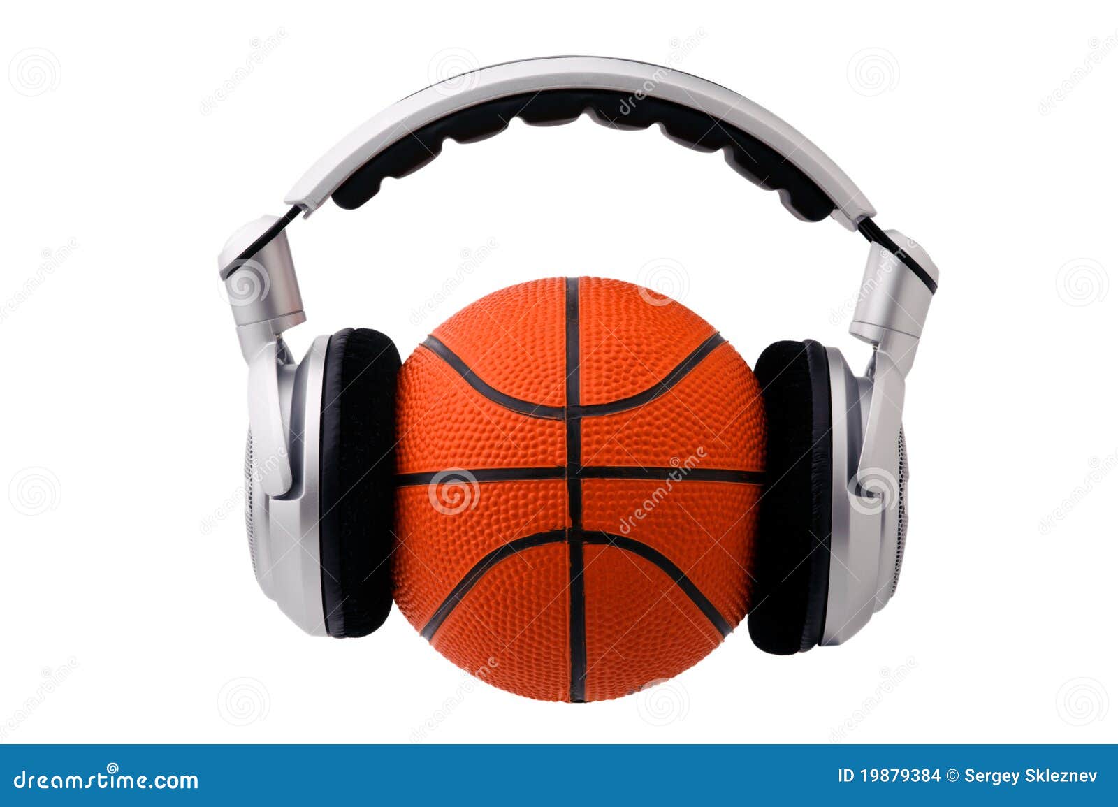 Headphones on a Basketball Ball Stock Photo - Image of sport, ball ...