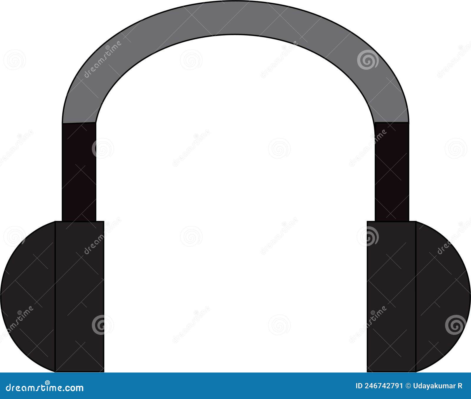Headphones Black Vector Illustration. Stock Vector - Illustration of ...