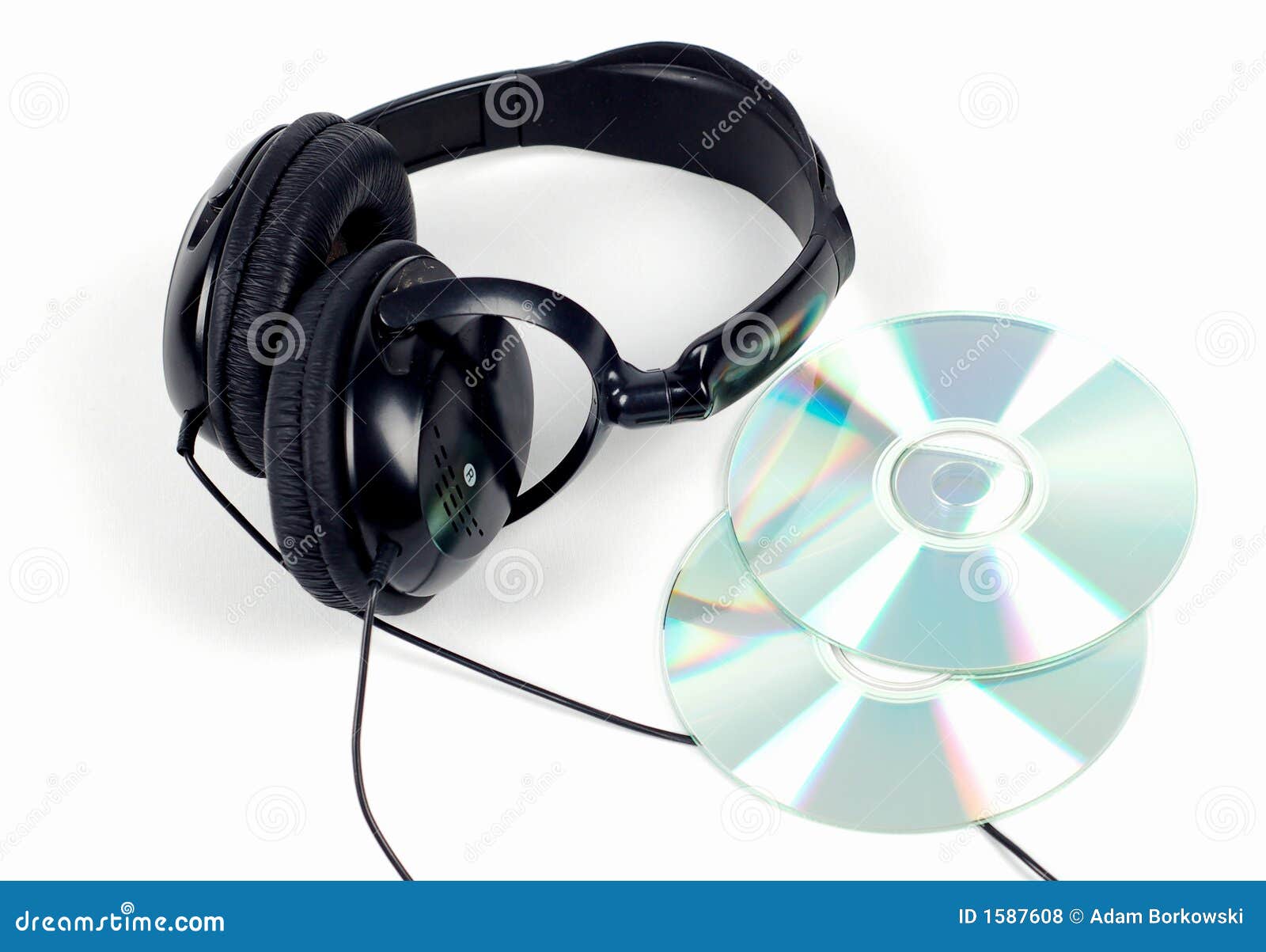 Headphones with cd stock photo. Image of device, rock - 1587608