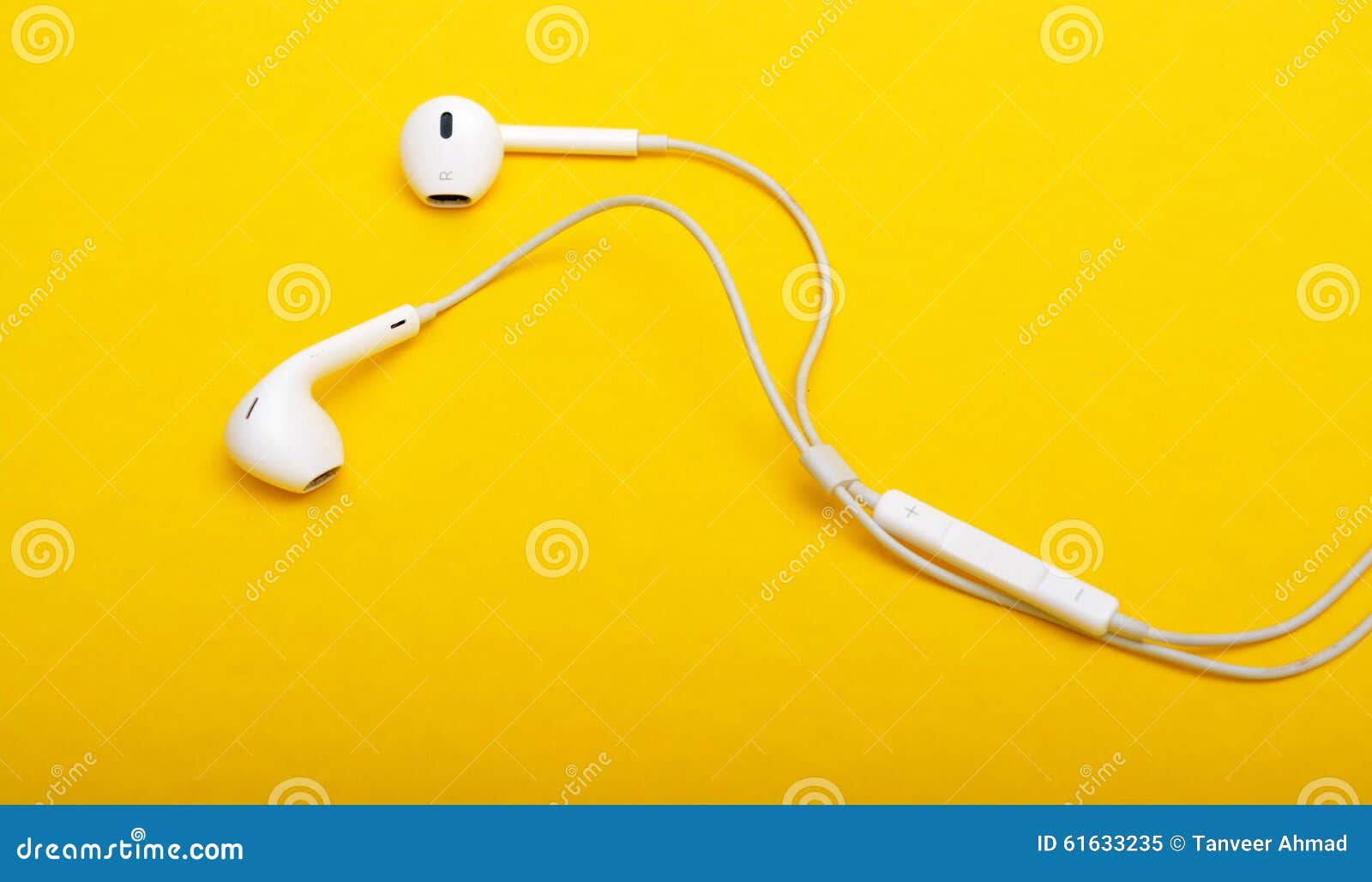 Headphones Closeup on Yellow Background Stock Image - Image of phone ...