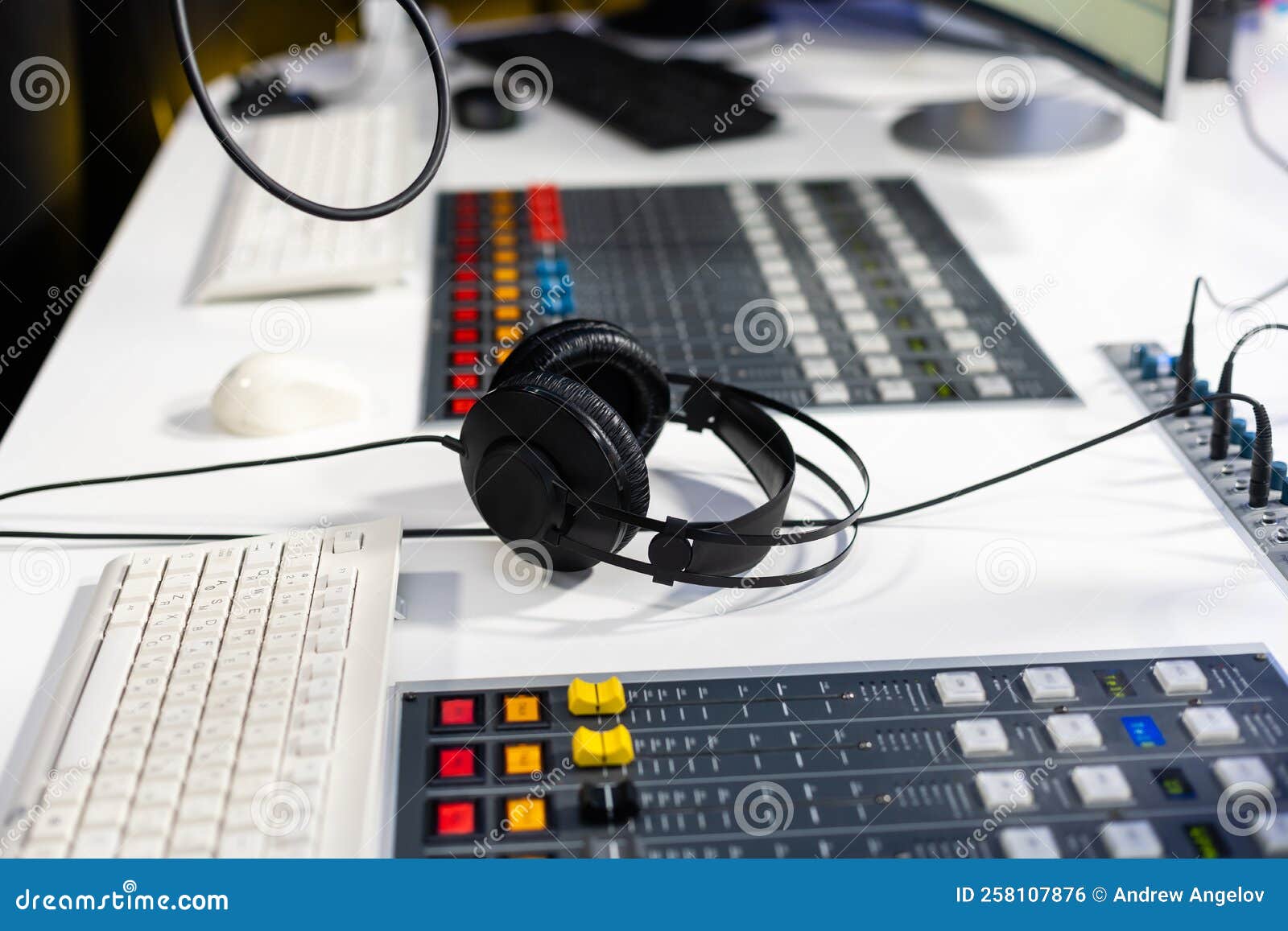 Headphones. Concept Audio and Studio Recording Stock Photo - Image of ...