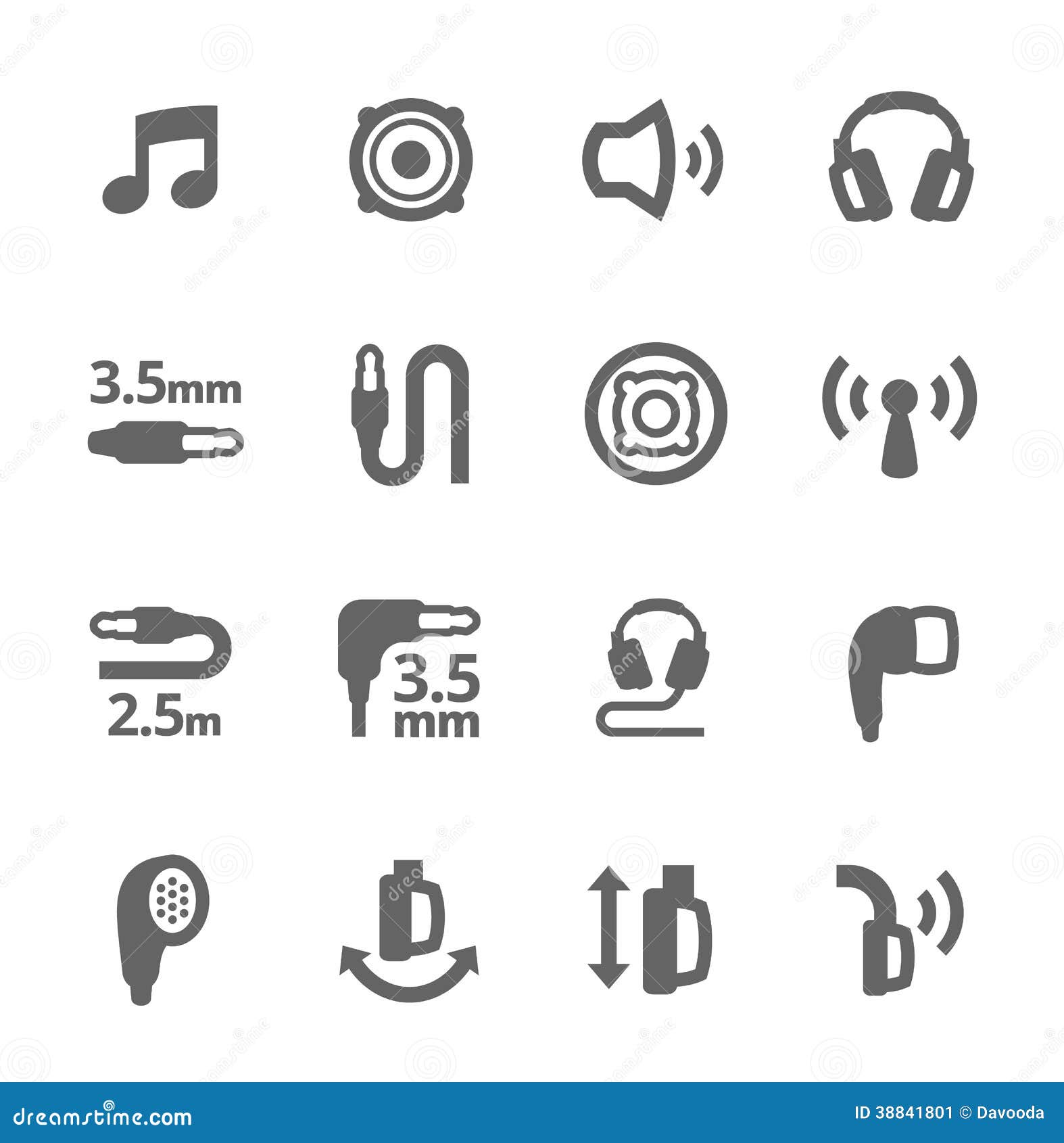Headphones features icons stock vector. Illustration of wireless - 38841801
