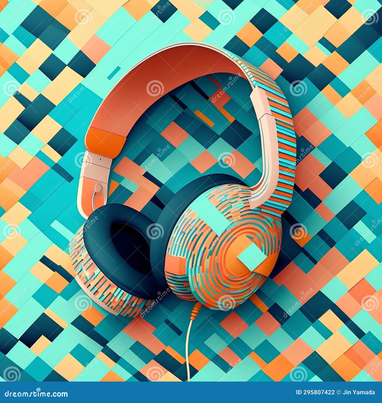 Headphones in the Form of a Geometric Pattern. Vector Illustration ...