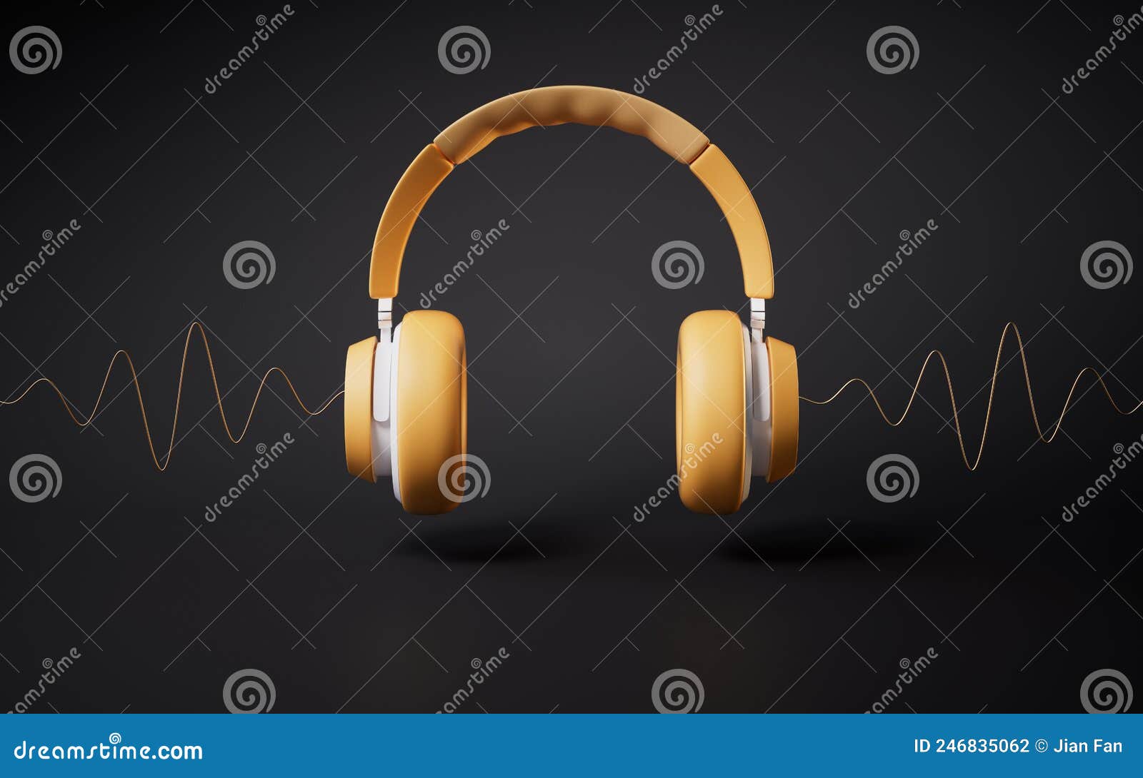 Headphones Gaming Headset, 3d Rendering. Listening Audio Electronic ...