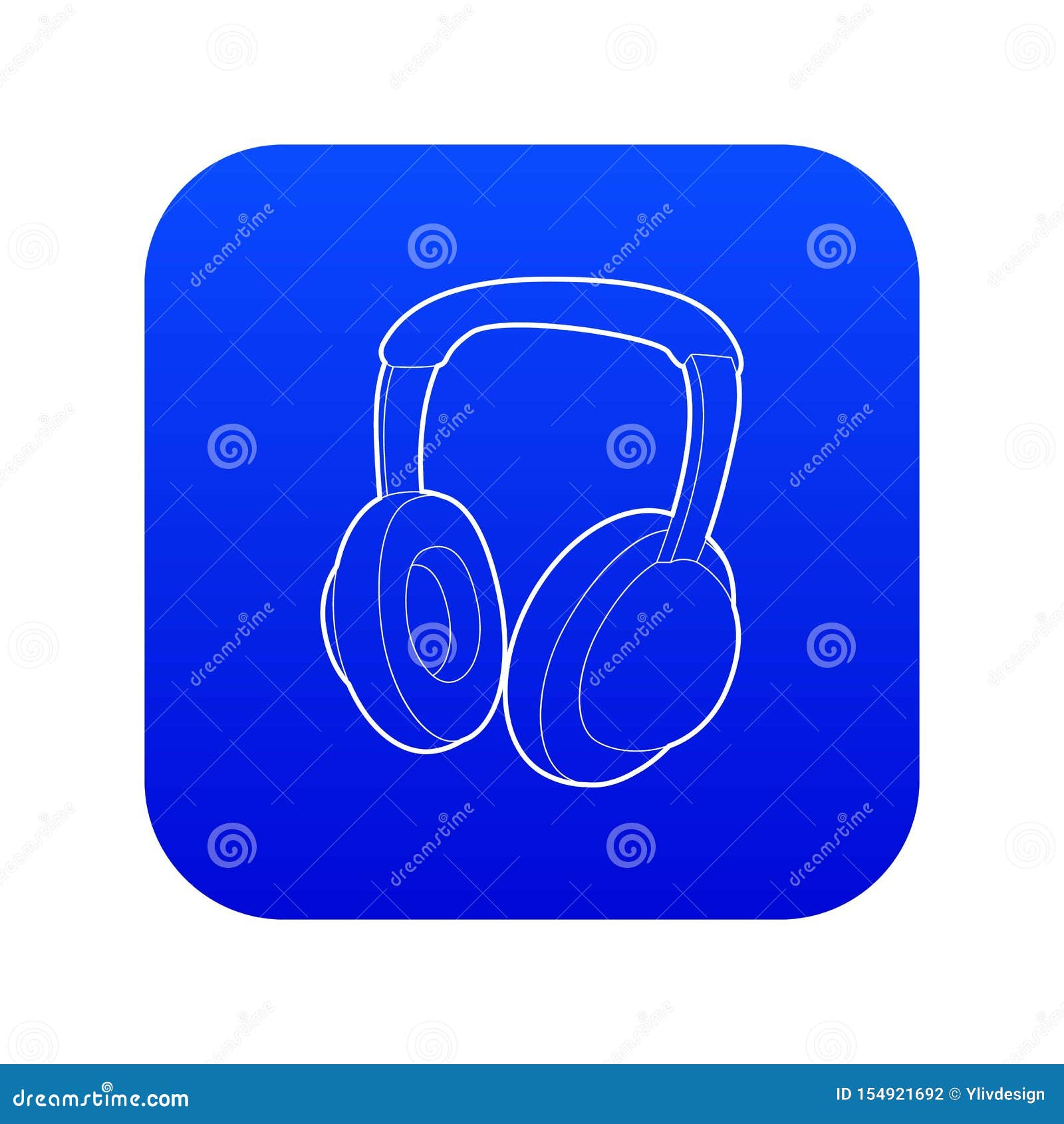 Headphones Icon Blue Vector Stock Vector - Illustration of digital ...