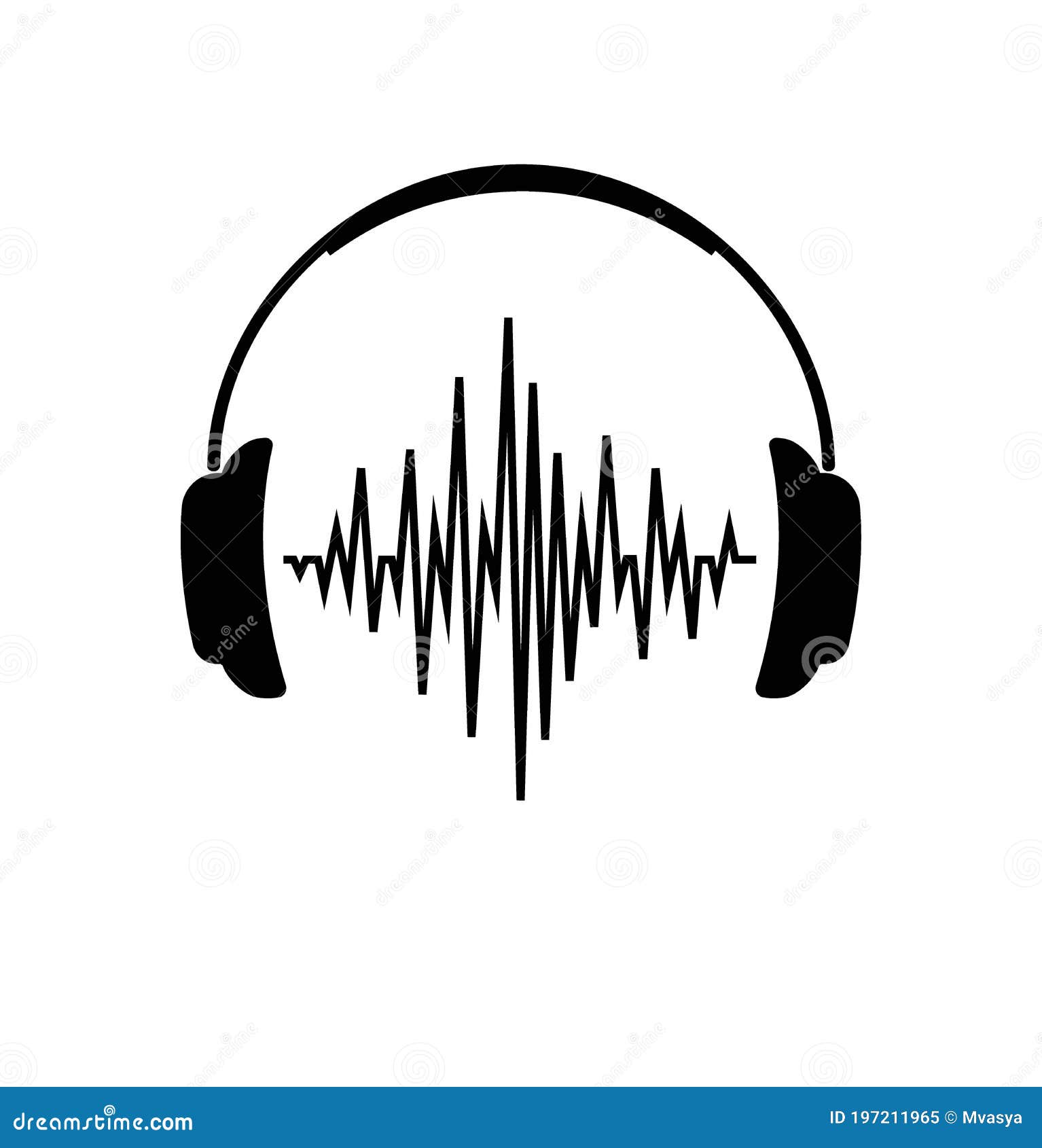 Headphones Icon with Sound Wave Beats Headphones Icon with Sound Wave ...