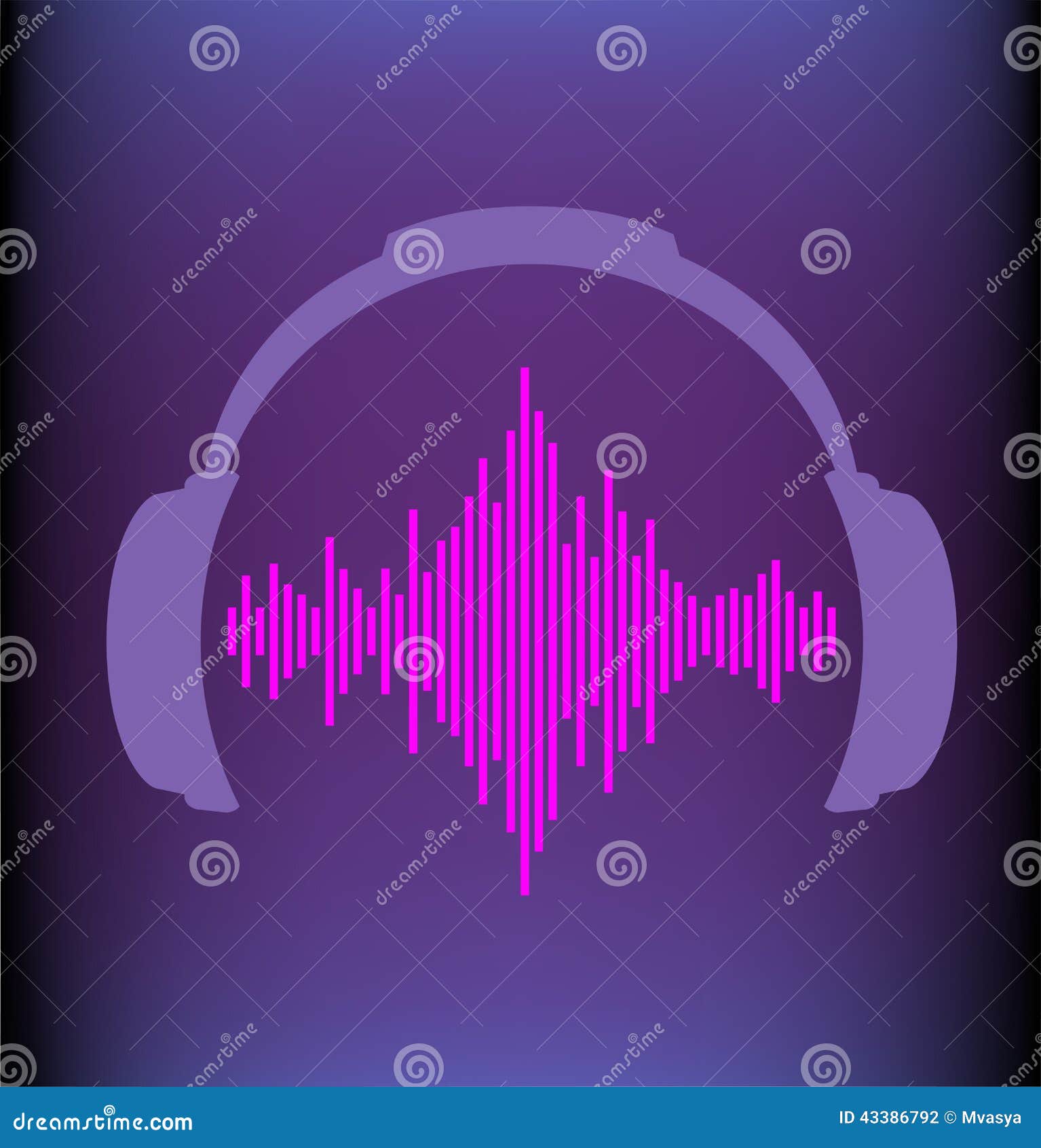 Headphones Icon with Sound Wave Beats Stock Vector - Illustration of ...