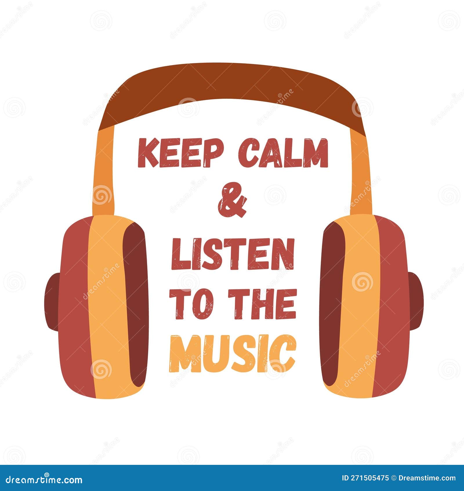 Headphones Isolated on White with Keep Calm Text Stock Vector ...