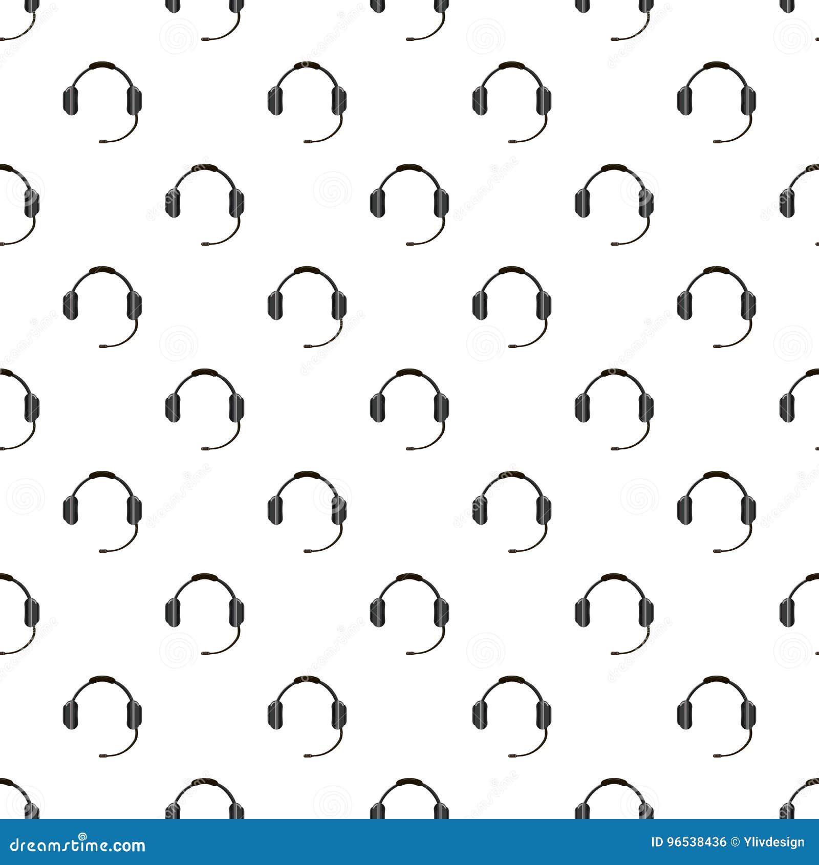 Headphones with Microphone Pattern Seamless Stock Vector - Illustration ...