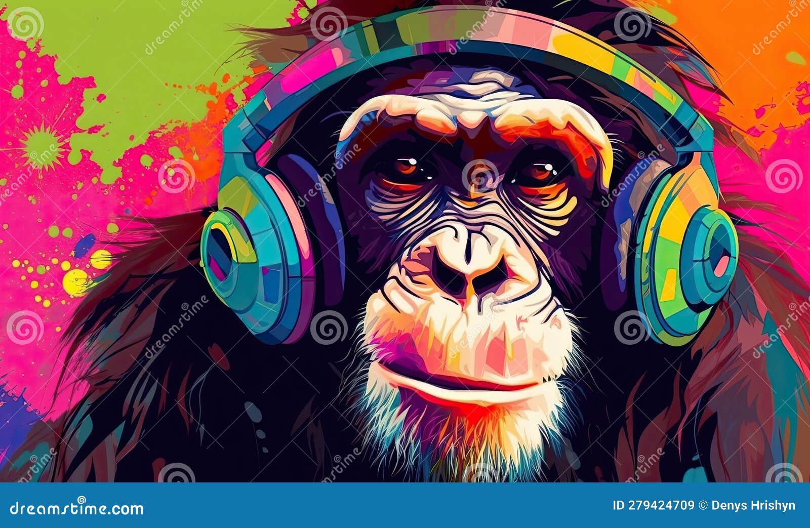With Headphones on, the Monkey Ape Brought the Party To Life Creating ...