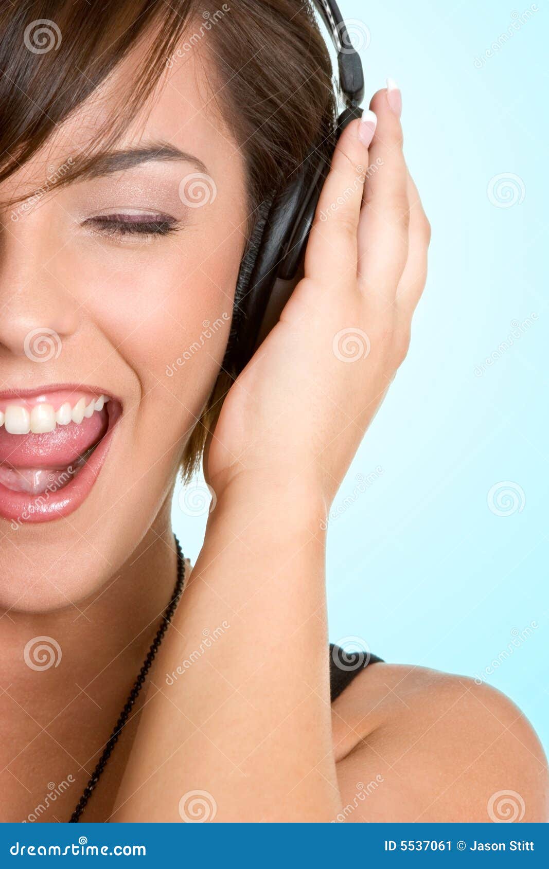 Headphones Music Woman stock image. Image of girl, earphones - 5537061