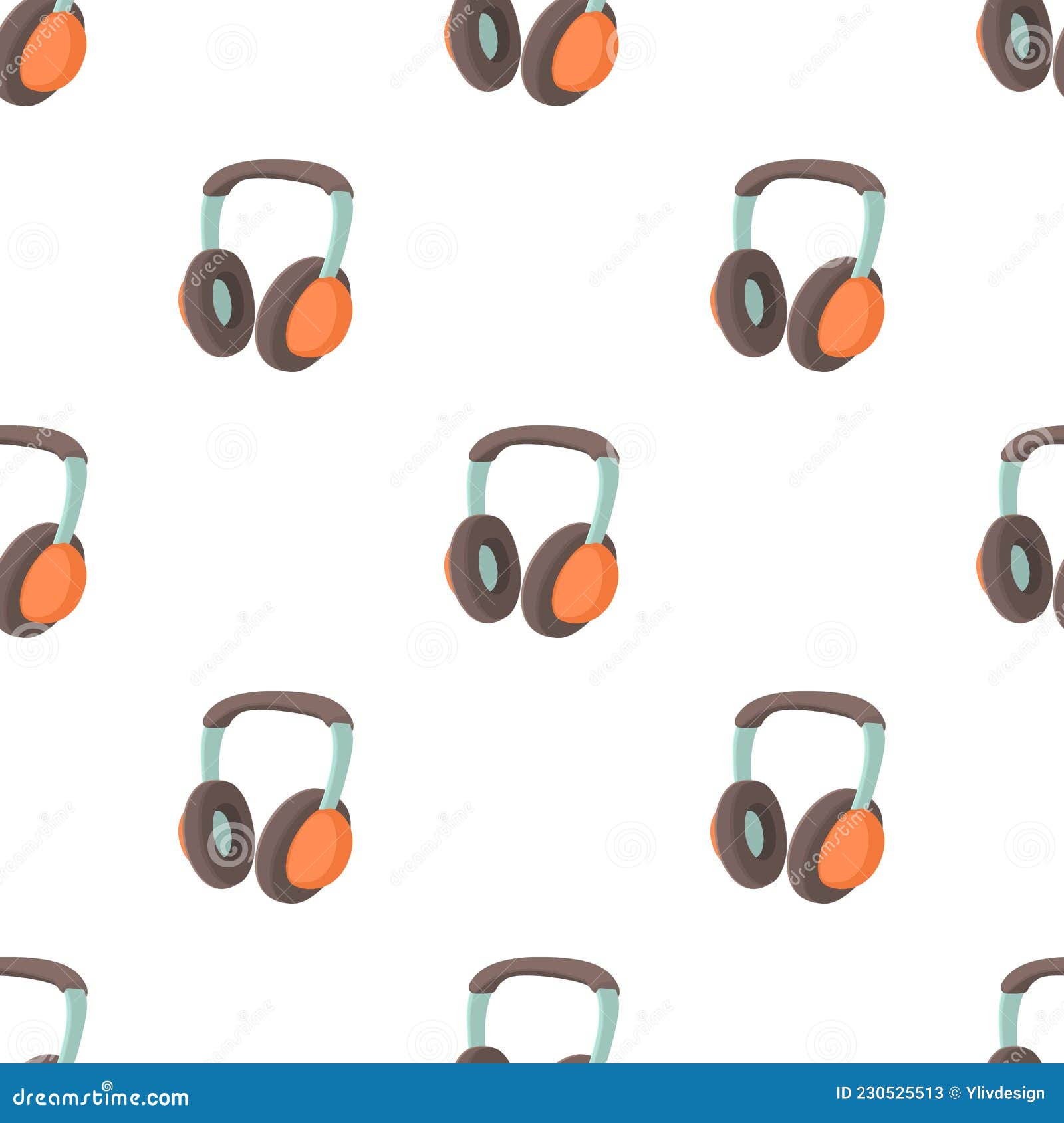 Headphones Pattern Seamless Vector Stock Vector - Illustration of ...