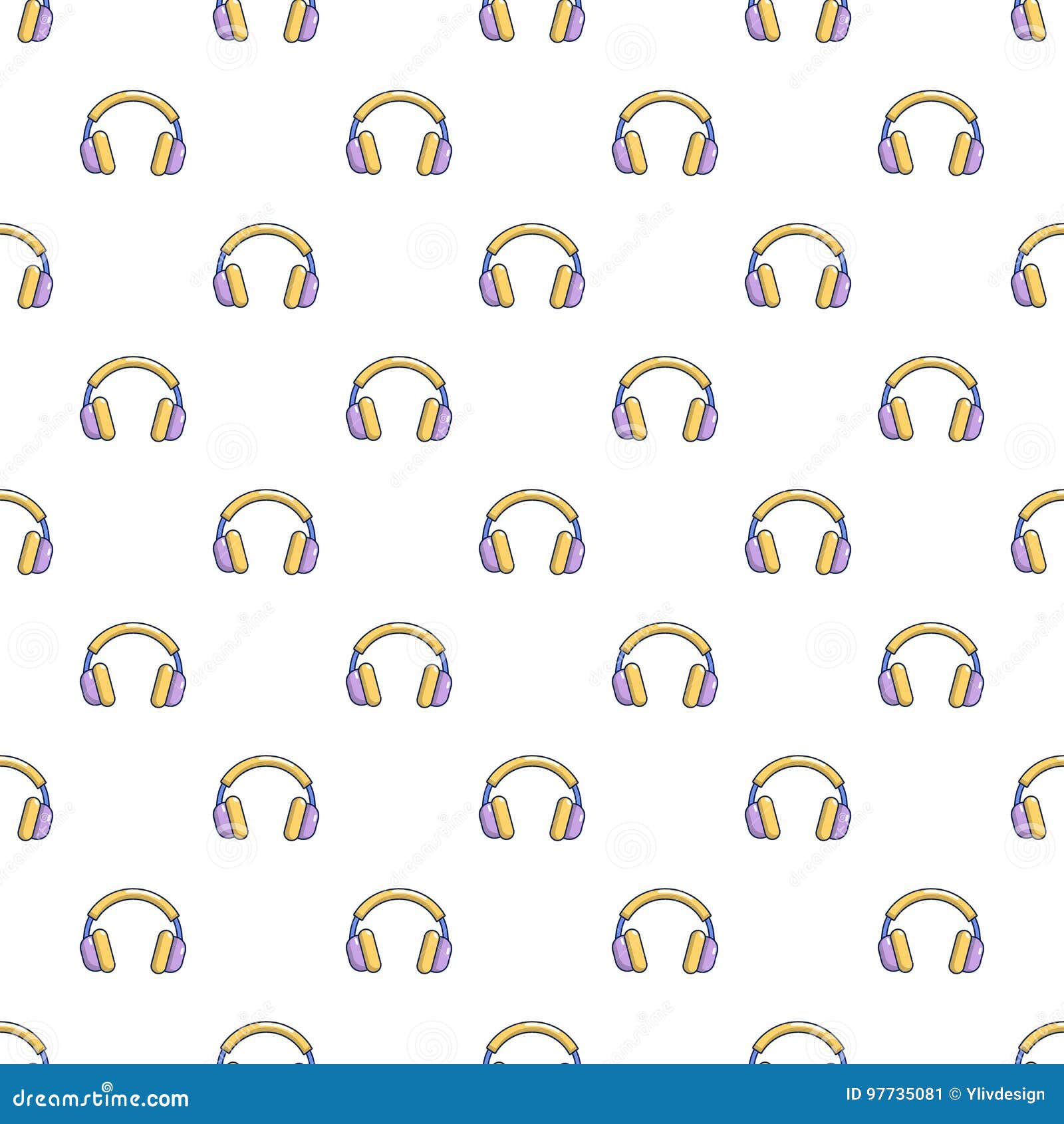 Headphones Pattern Seamless Stock Vector - Illustration of funky ...