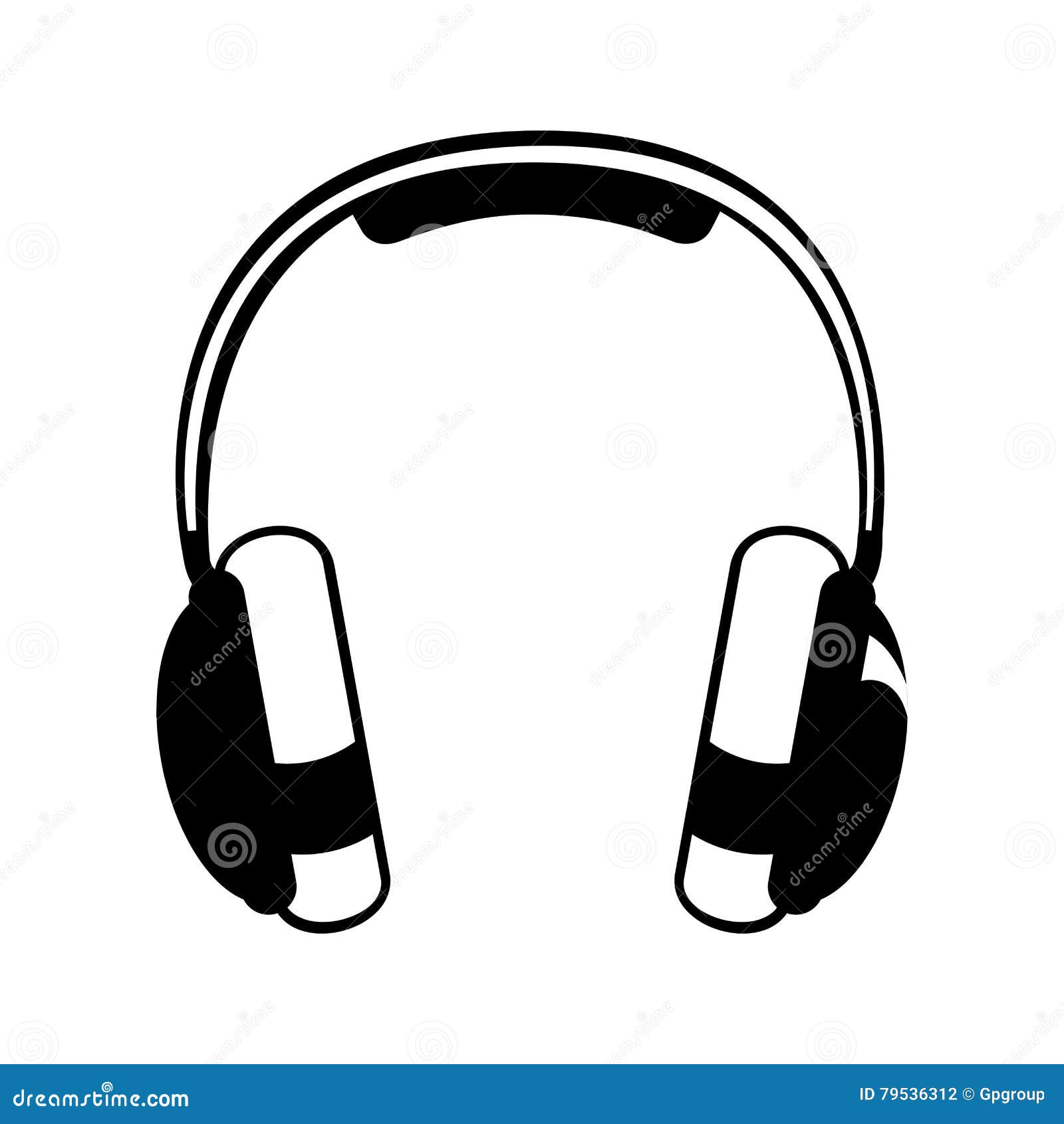 Headphones Pictogram Icon Image Stock Vector - Illustration of device ...