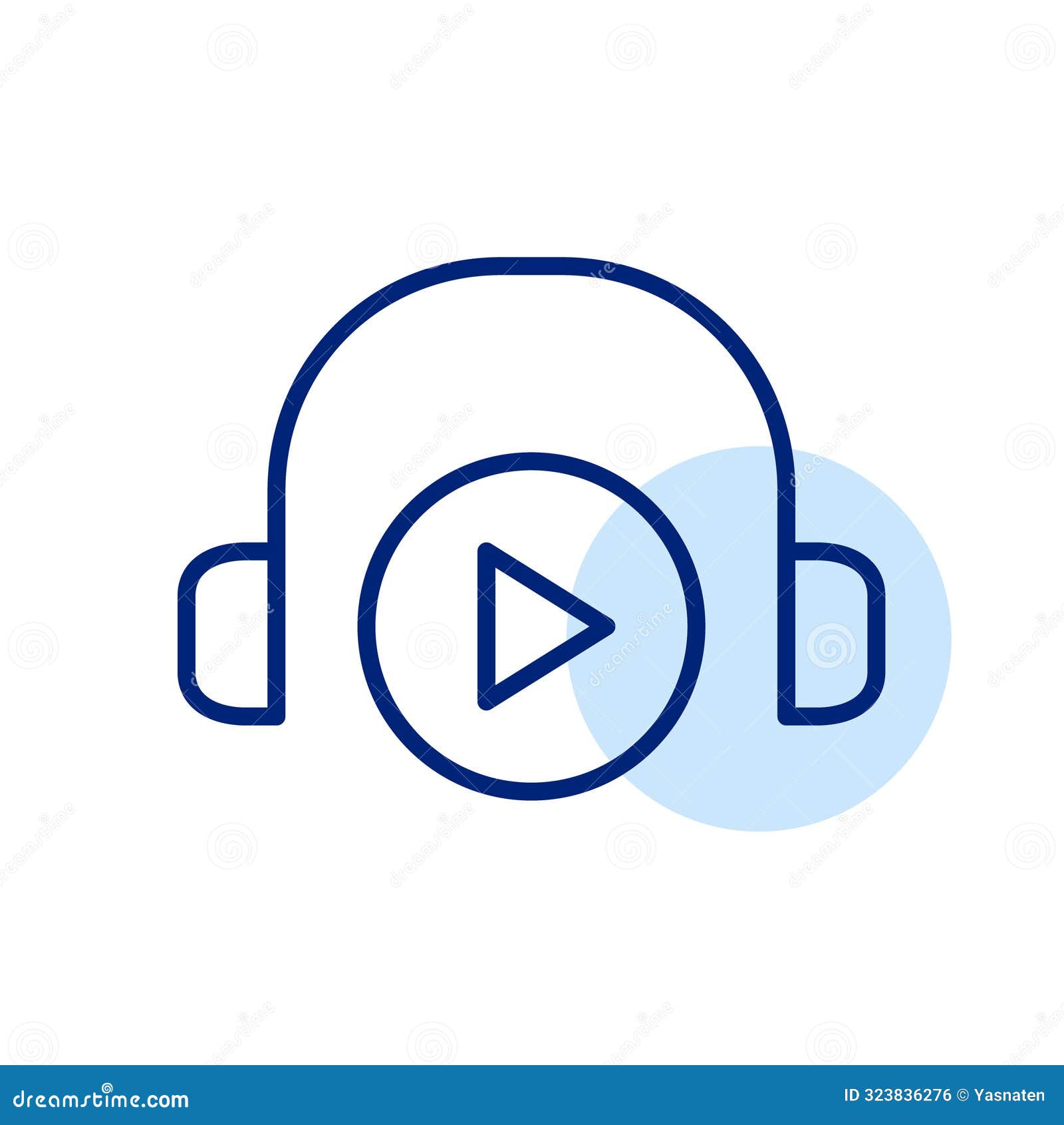 Headphones and Play Button. Audio Playback Control. Pixel Perfect ...