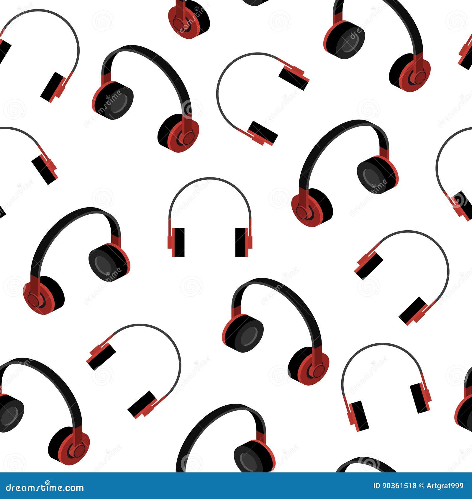 Headphones Seamless Pattern Stock Illustration - Illustration of ...