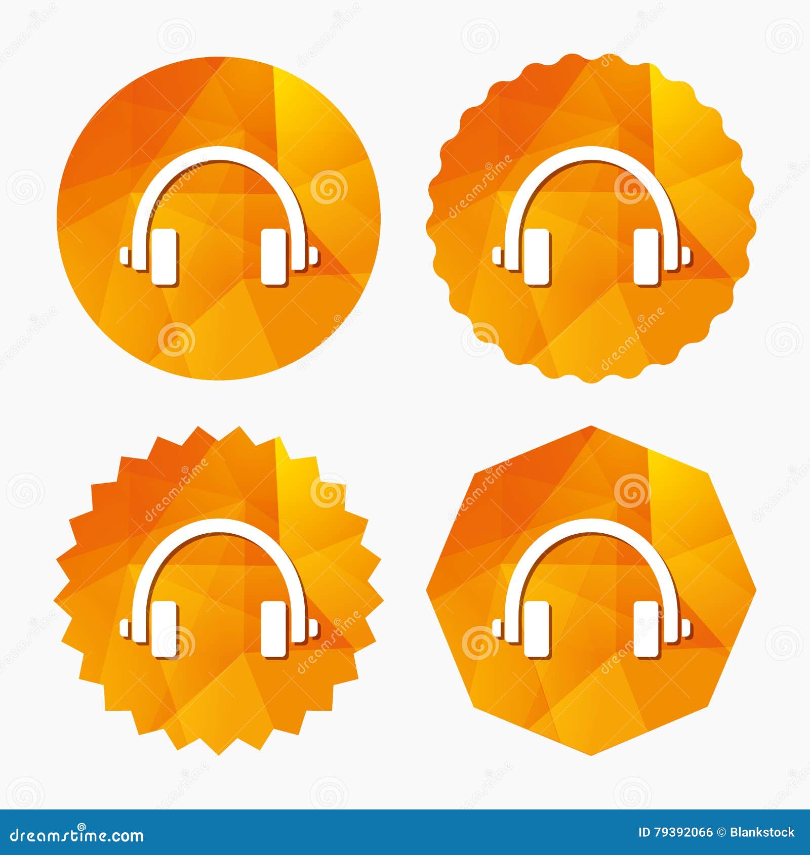 Headphones Sign Icon. Earphones Button Stock Vector - Illustration of ...