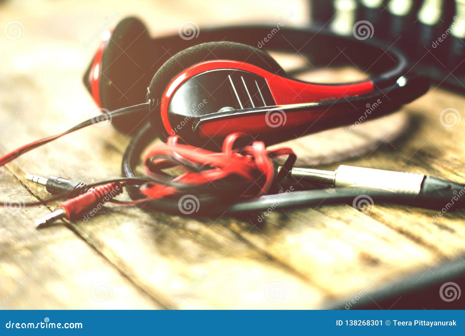 Headphones Sound Check. stock image. Image of equipment - 138268301