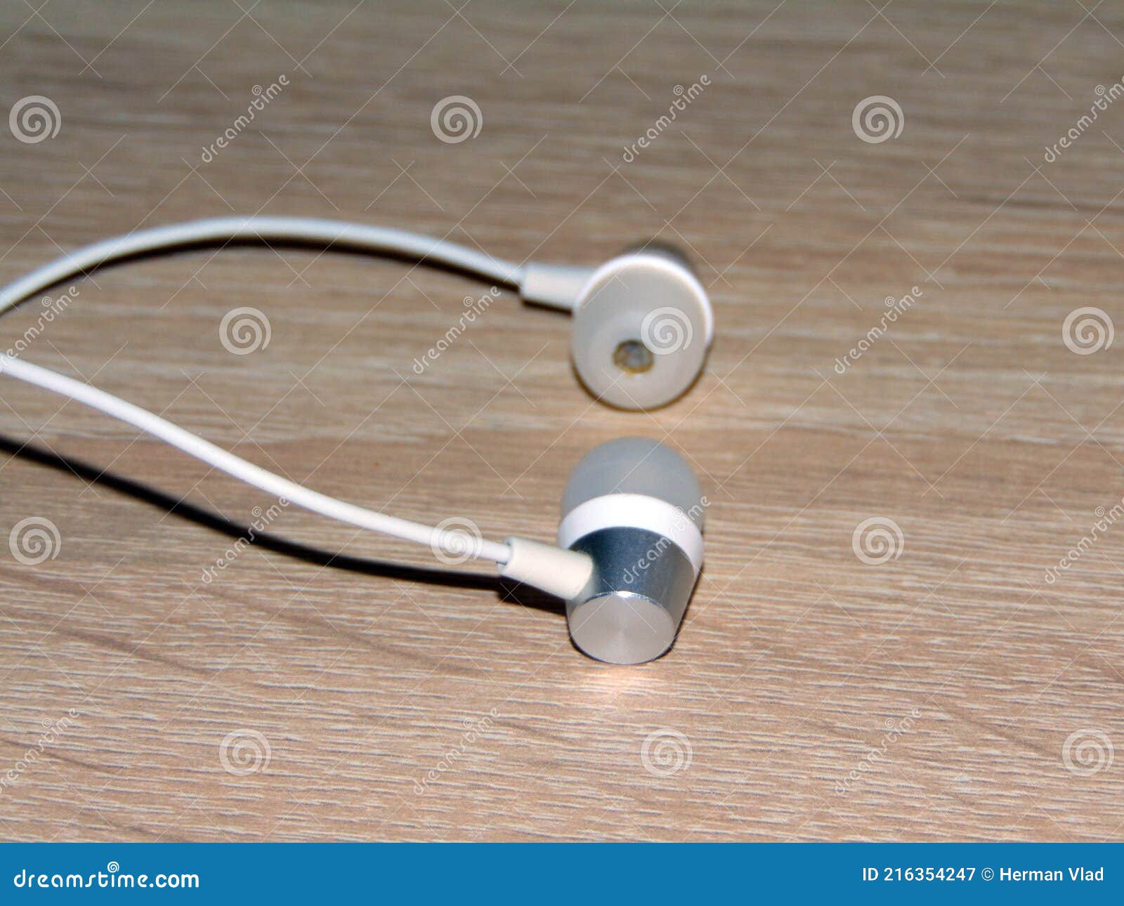Headphones on a table stock image. Image of bouquet - 216354247