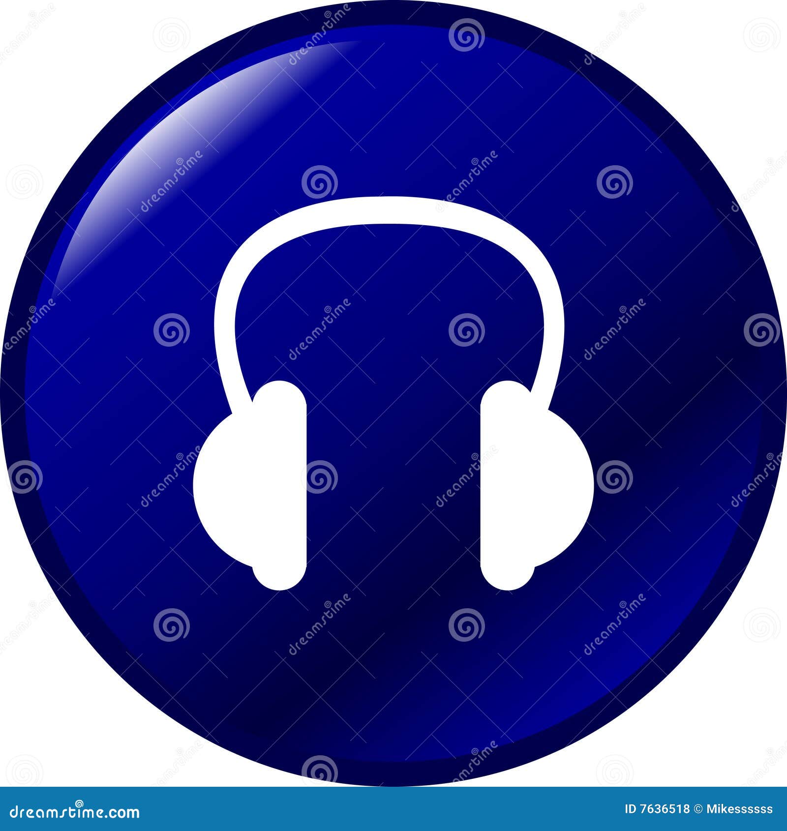 Headphones vector button stock vector. Illustration of pair - 7636518