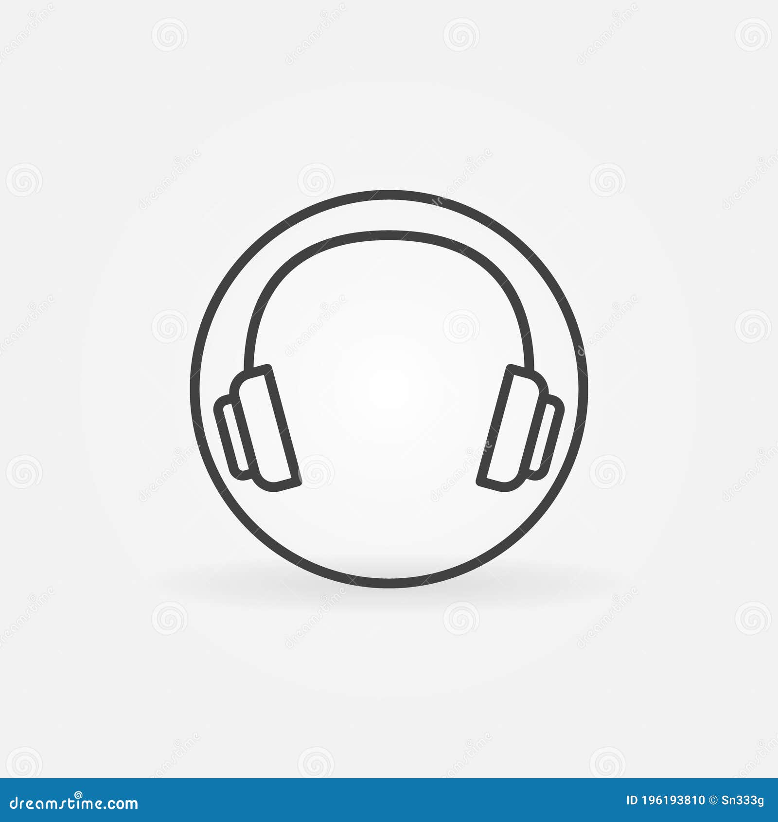 Headphones Vector Concept Round Icon in Thin Line Style Stock Vector ...