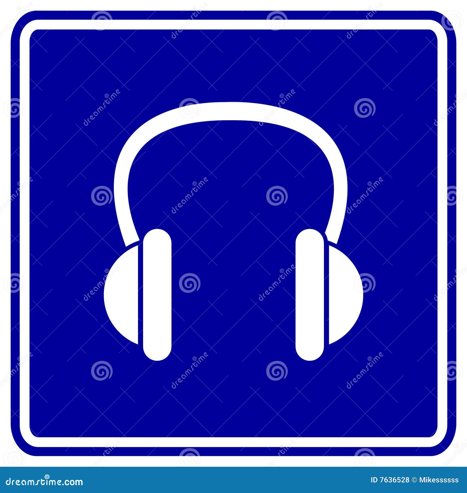Headphones vector sign stock vector. Illustration of pair - 7636528