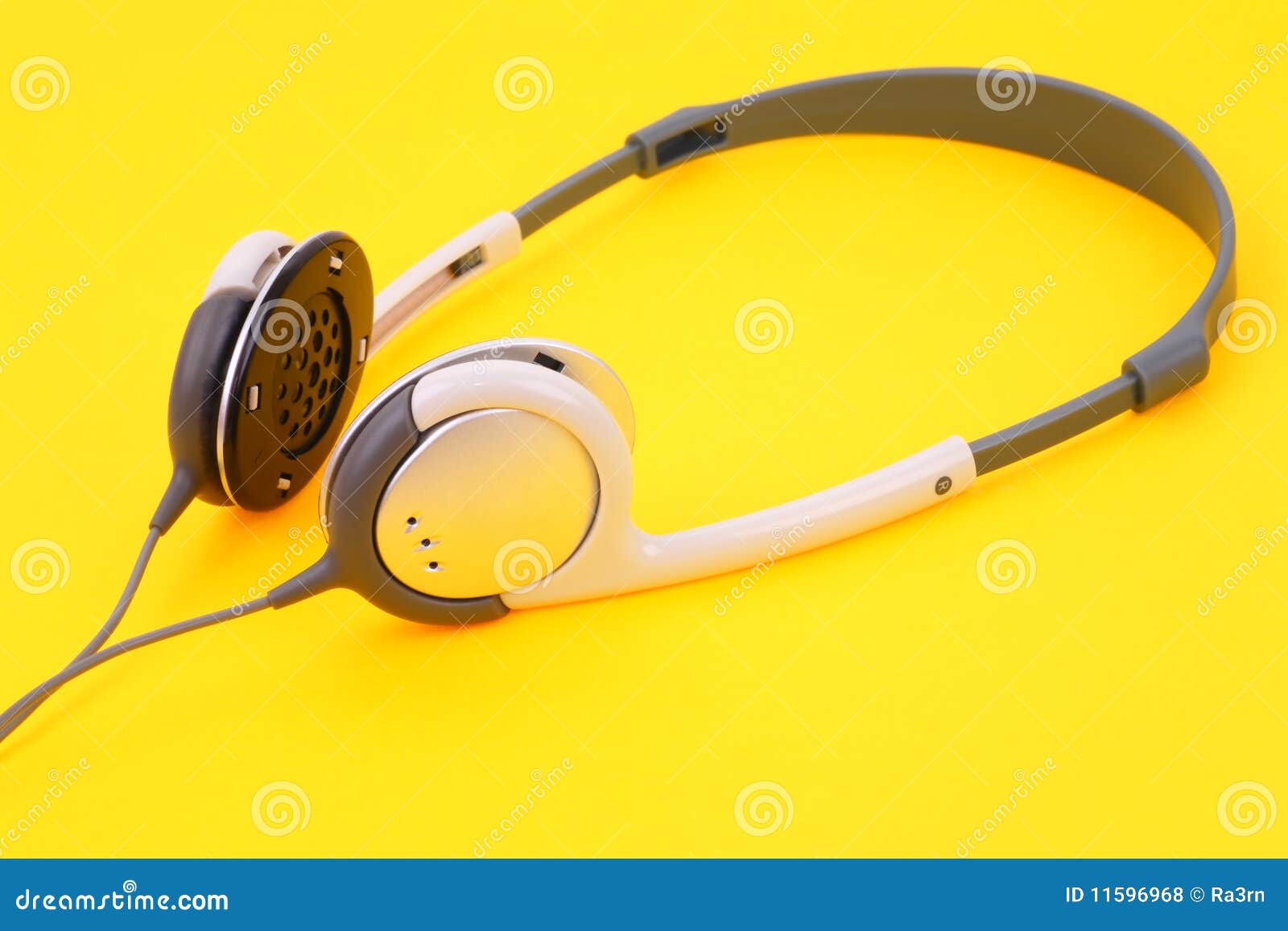 Headphones on yellow stock photo. Image of closeup, color - 11596968