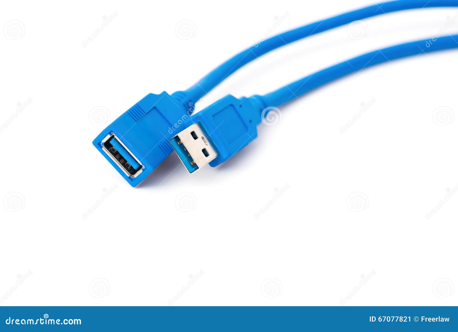 Heads of a Blue Usb Cable on White Background Stock Image - Image of ...