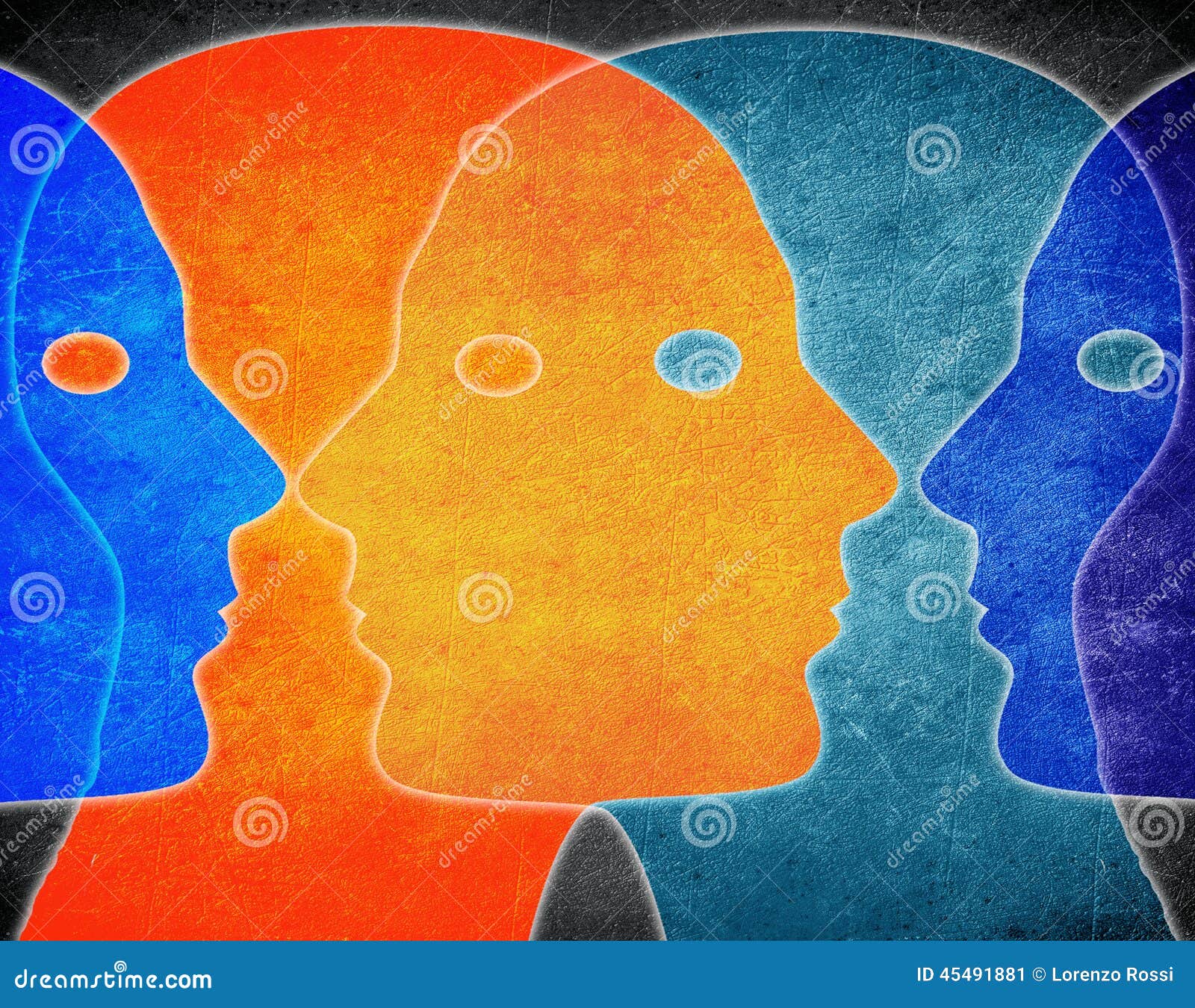 Heads Colors Digital Illustration Stock Illustration - Illustration of ...