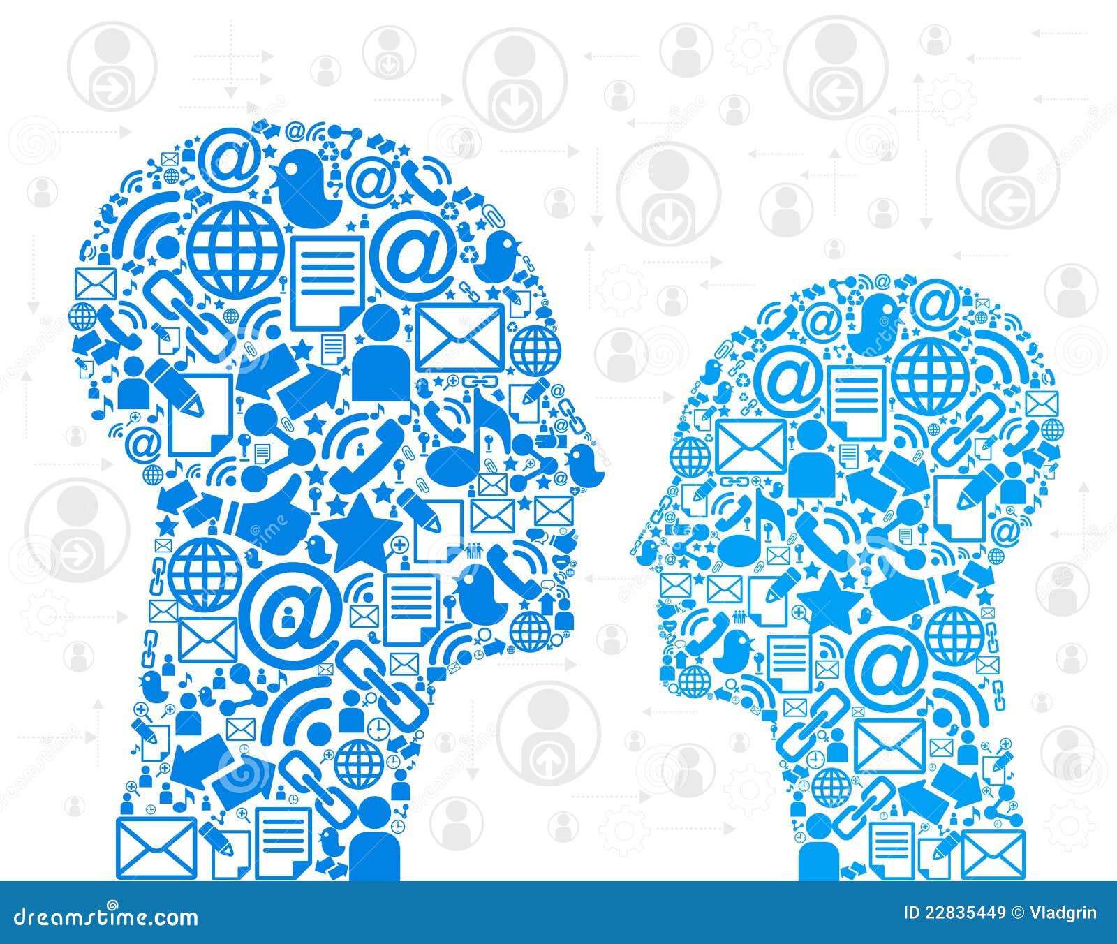 Heads of the Communication Icons Stock Vector - Illustration of icon ...