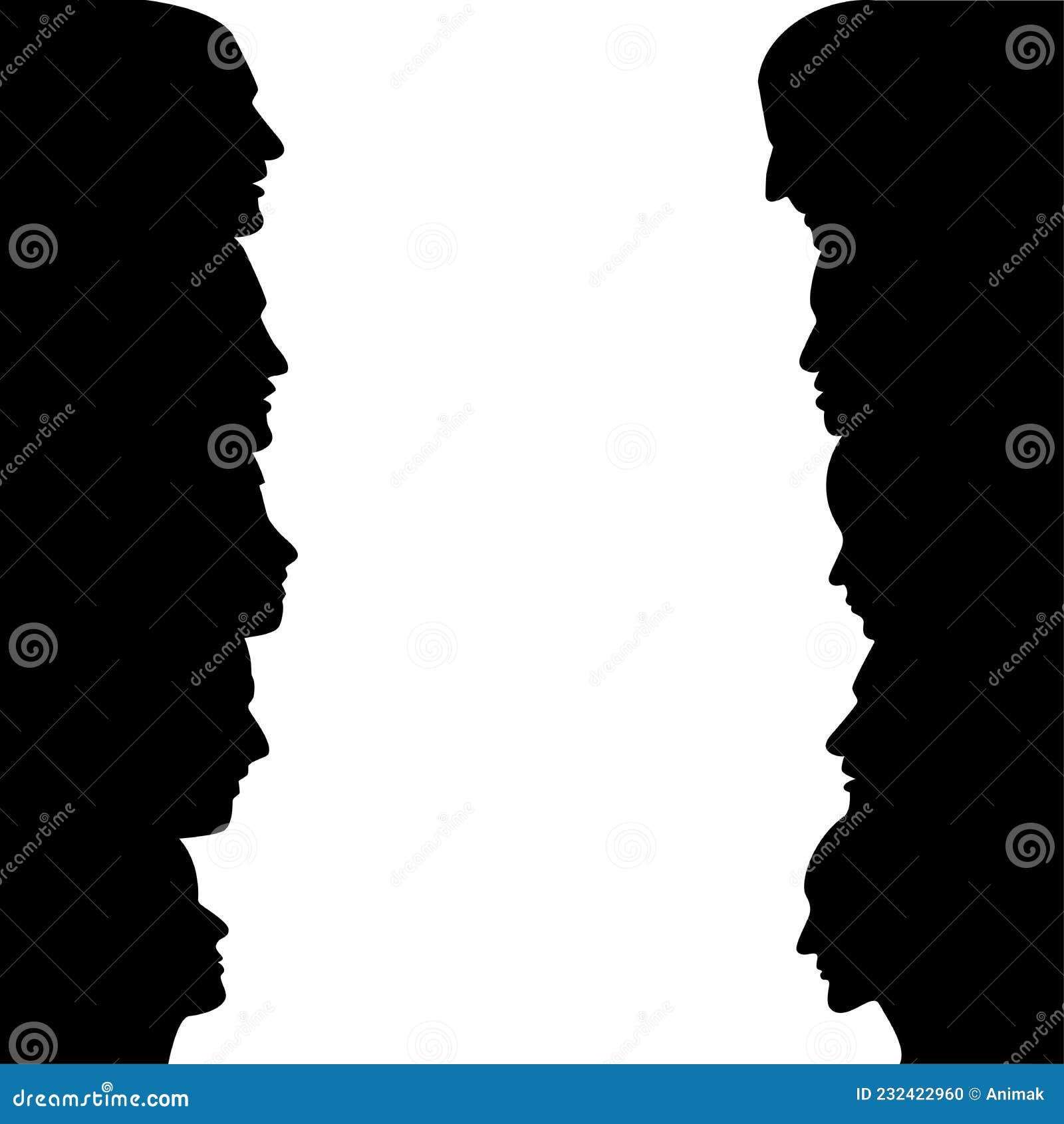 Heads in Discussion. People Profile Heads Stock Vector - Illustration ...