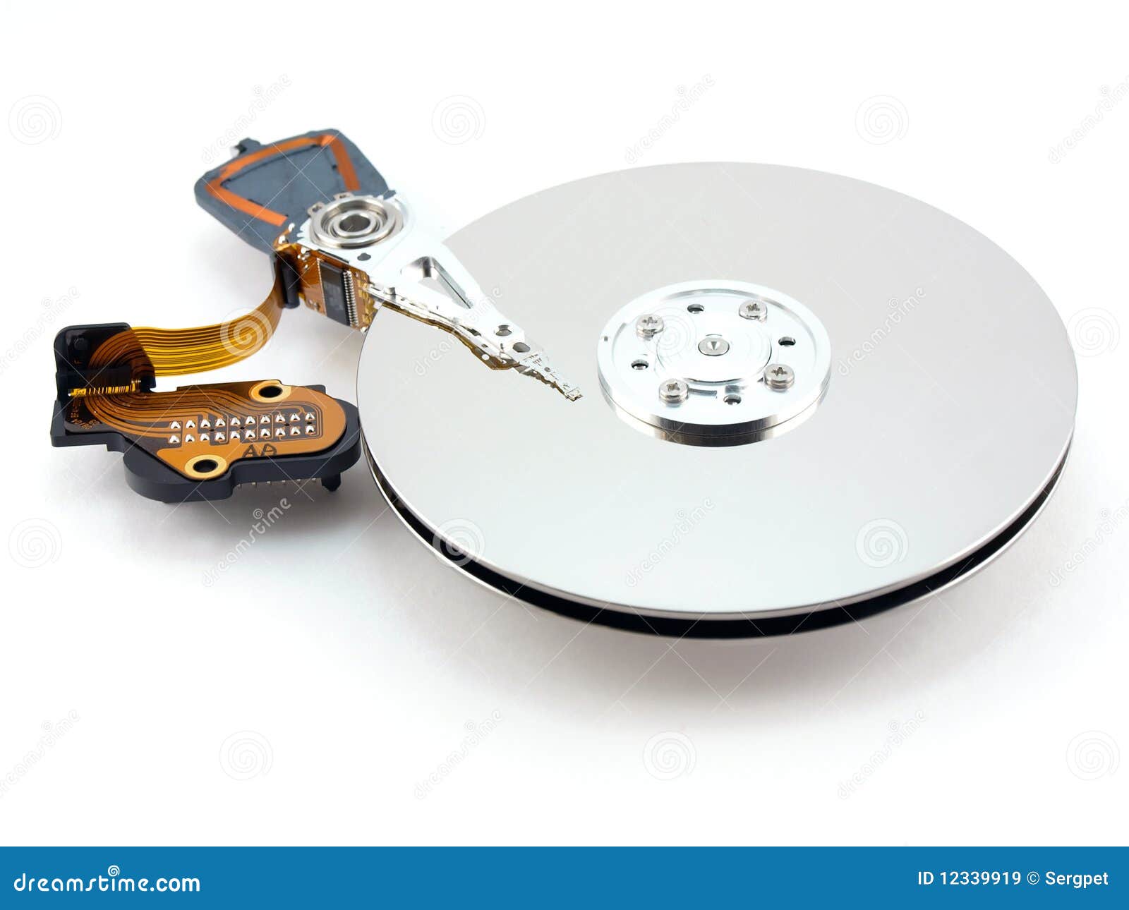 Heads and Disk of Hard Drive Stock Image - Image of circle, data: 12339919